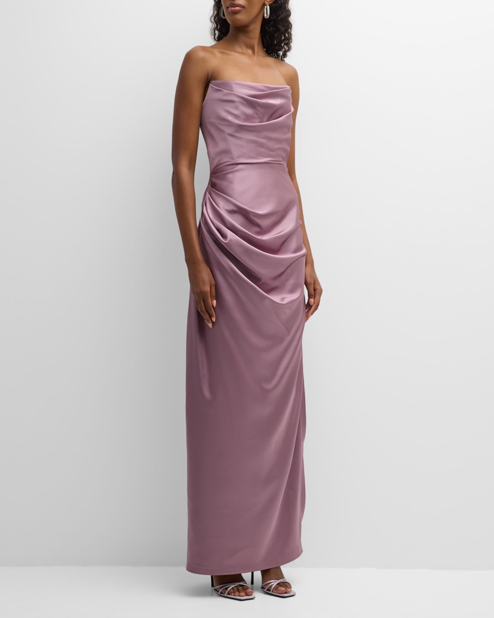 GIGII'S Doutzen Strapless Draped Column Gown | Neiman Marcus