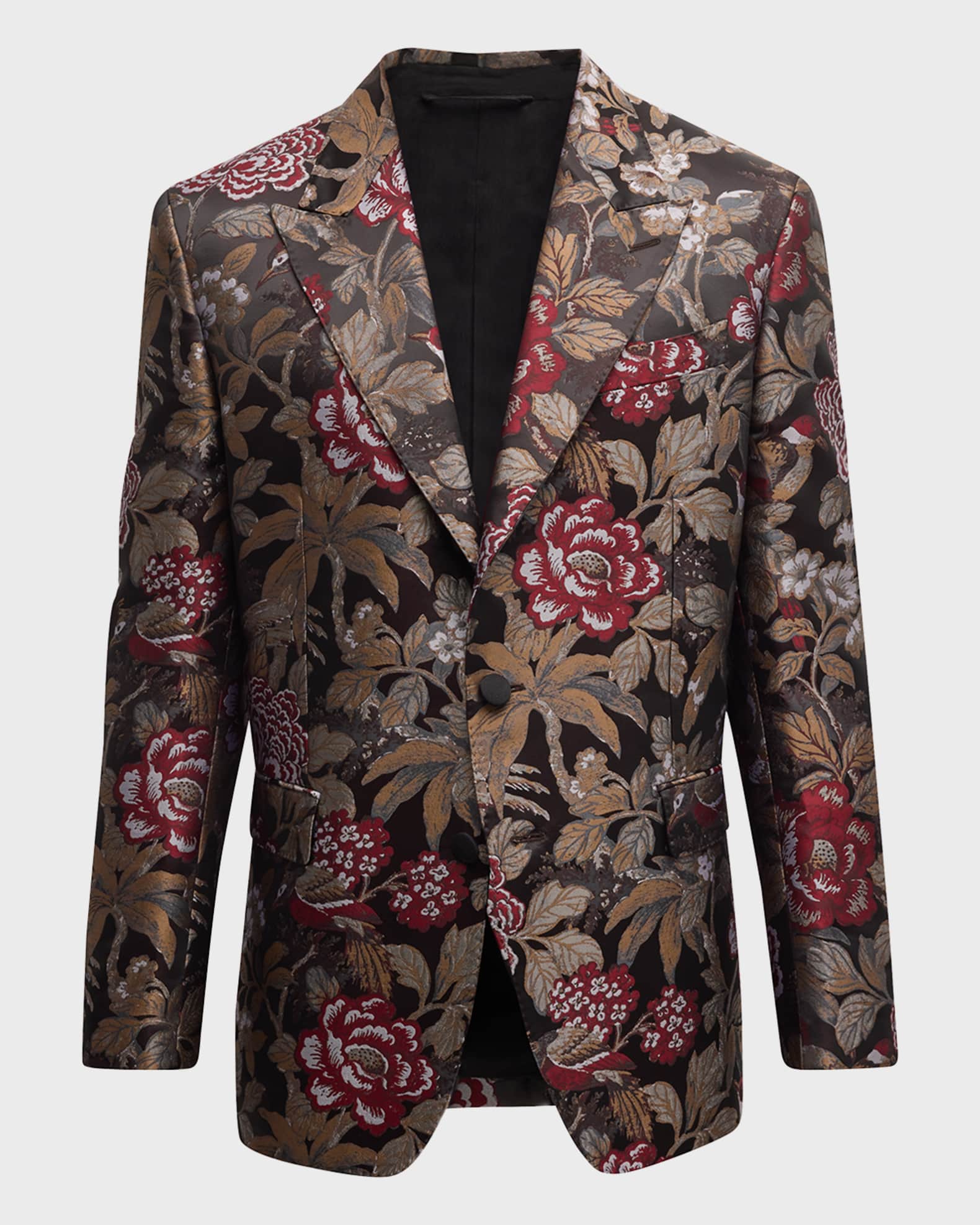 Etro Men's Floral Jacquard Tuxedo Jacket | Neiman Marcus