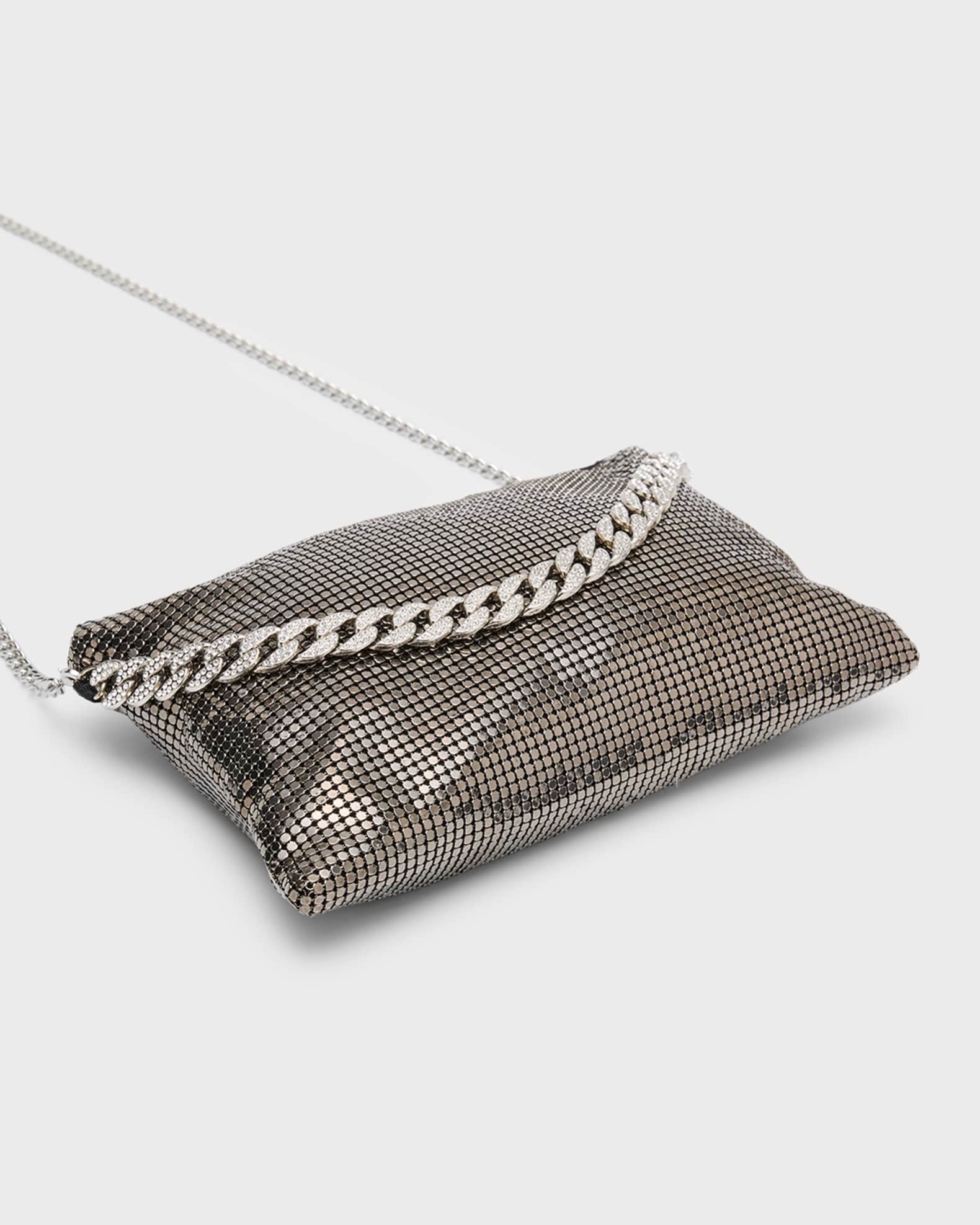 Whiting & Davis Zia Metallic Chain Crossbody Bag | Neiman Marcus
