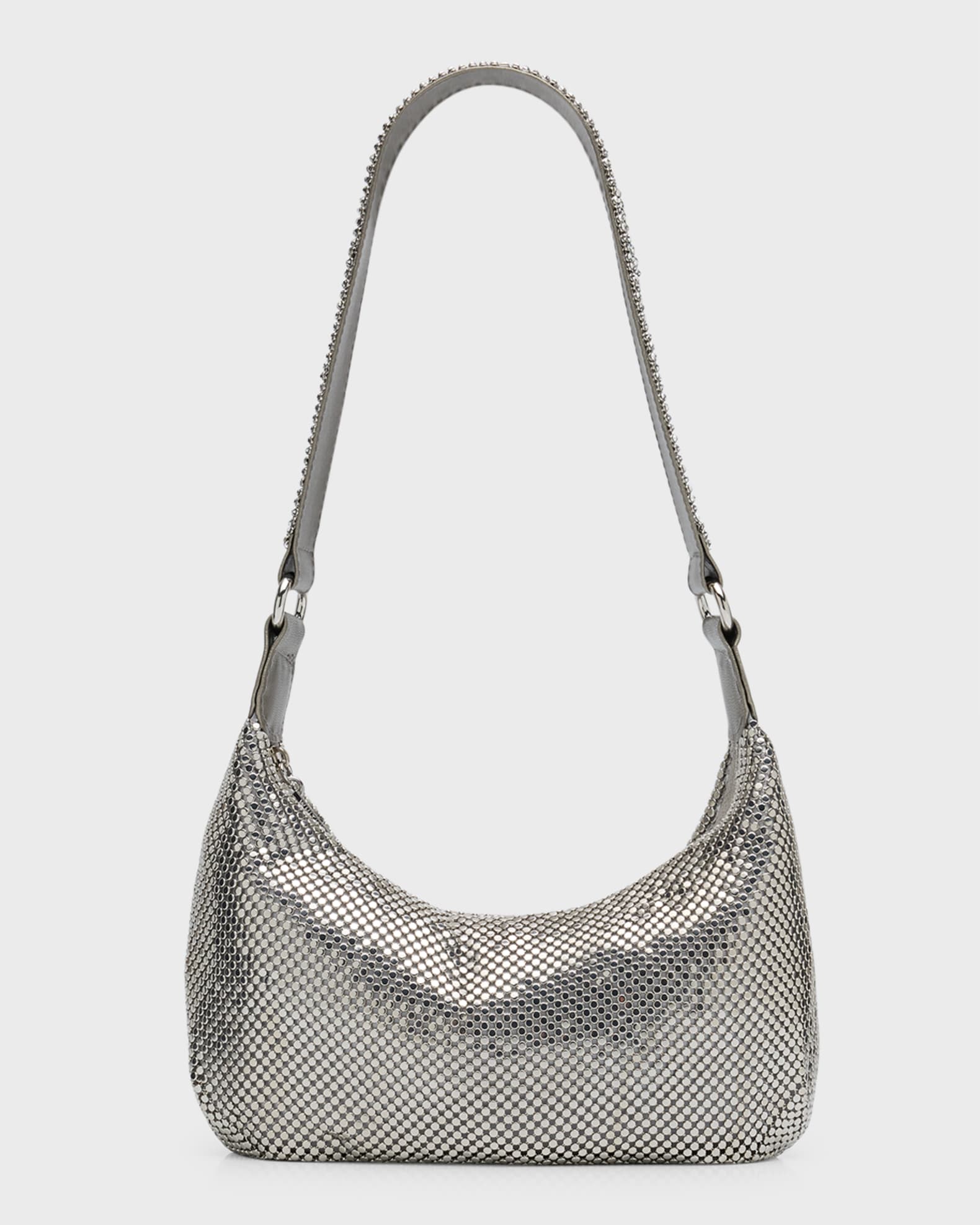 Whiting & Davis Bianca Zip Crystal Shoulder Bag | Neiman Marcus