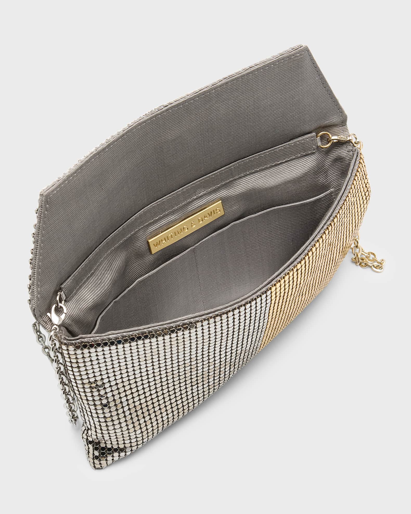 Whiting & Davis Duet Two-Tone Crystal Clutch Bag | Neiman Marcus
