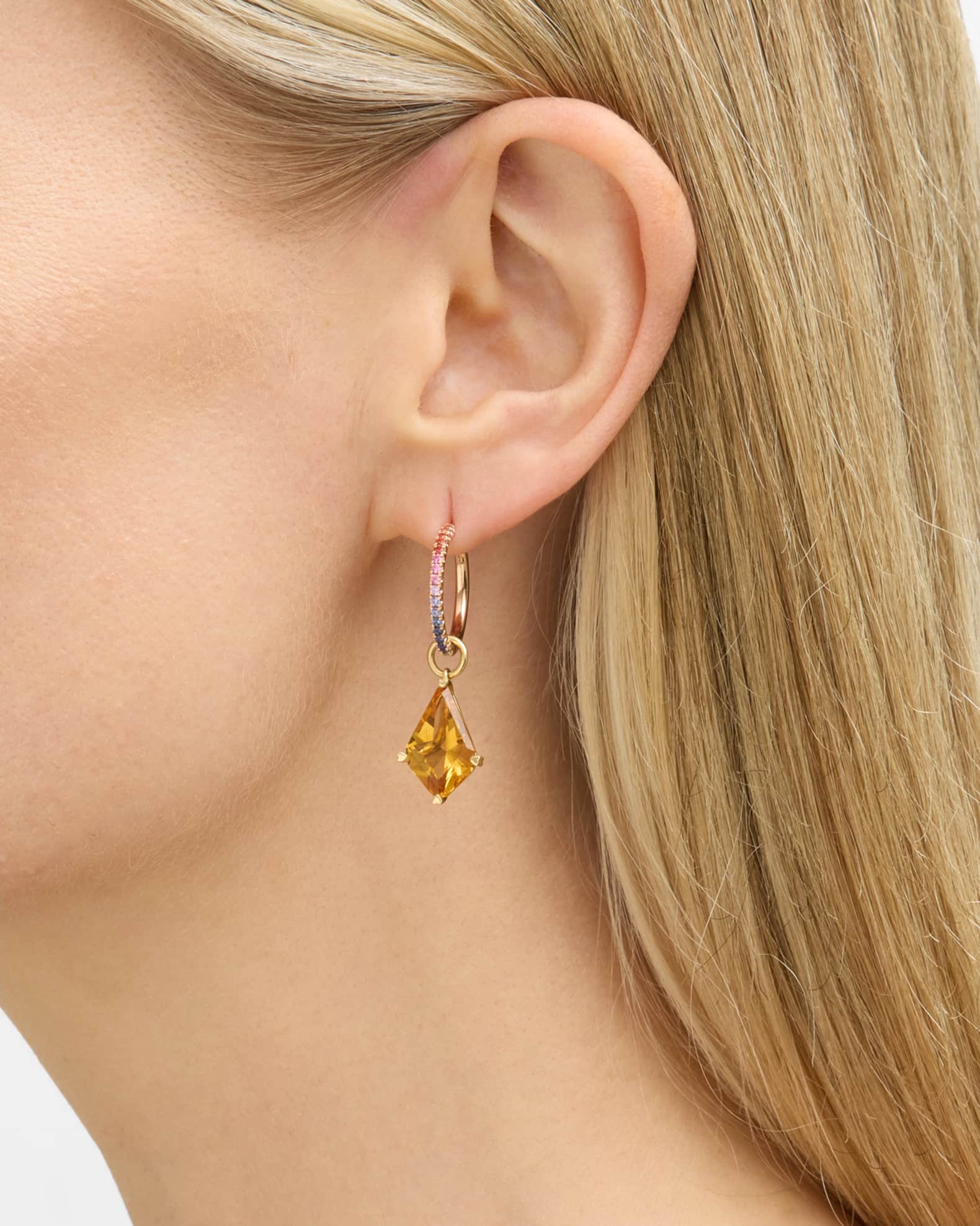 Lisa Nik Rocks 18K Yellow Gold Citrine Kite-Shaped Detachable Earring ...
