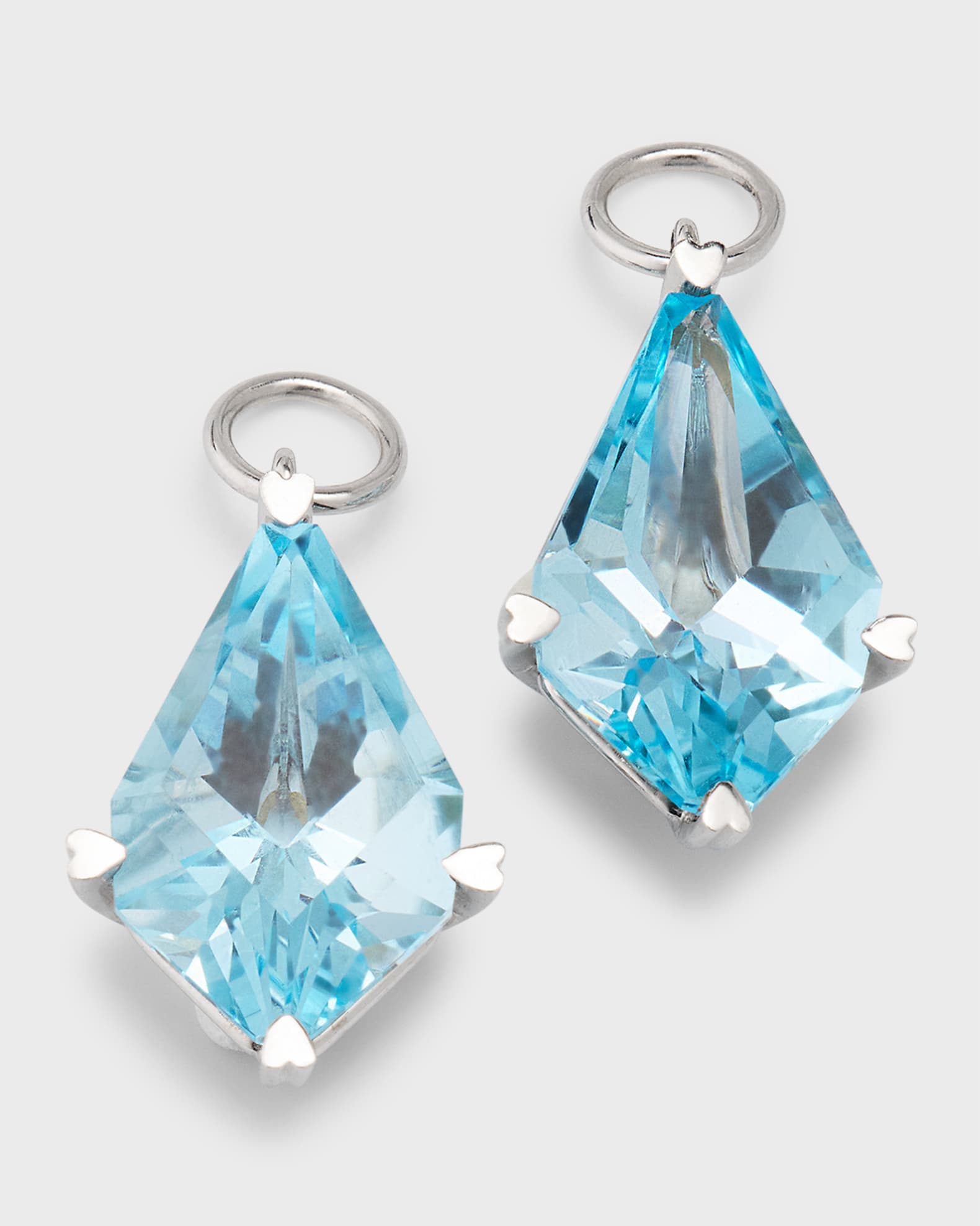 Lisa Nik 18K White Gold Kite Shape Topaz Detachable Earring Drops ...