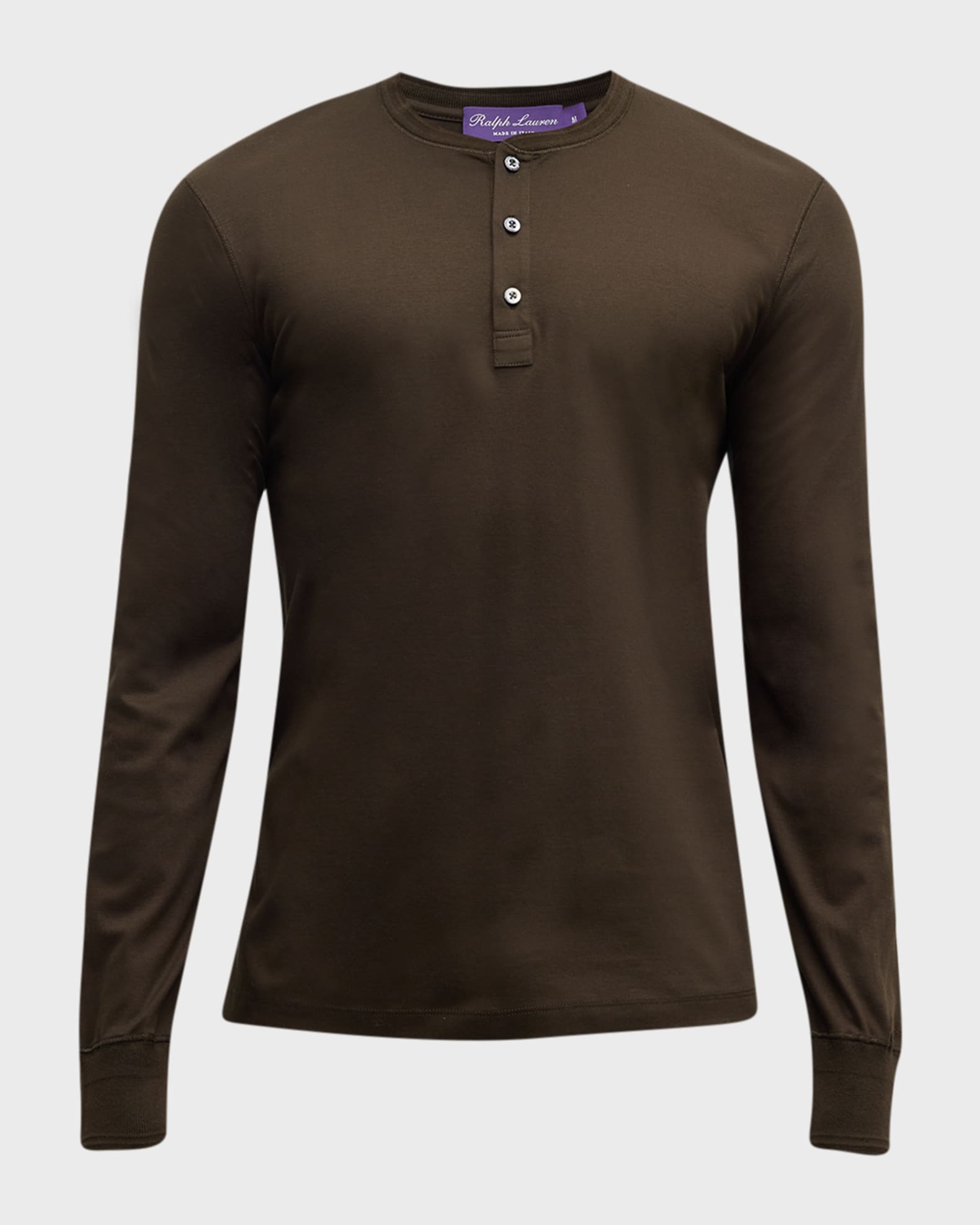 Ralph Lauren Purple Label Men's Interlock Cotton Henley Shirt | Neiman ...
