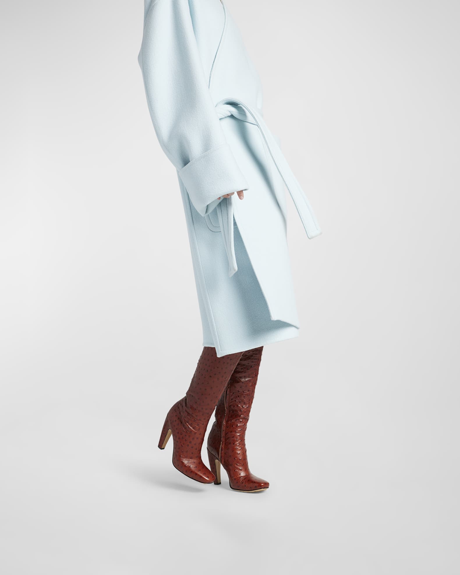 Bottega Veneta Canalazzo Embossed Leather Over-The-Knee Boots | Neiman ...