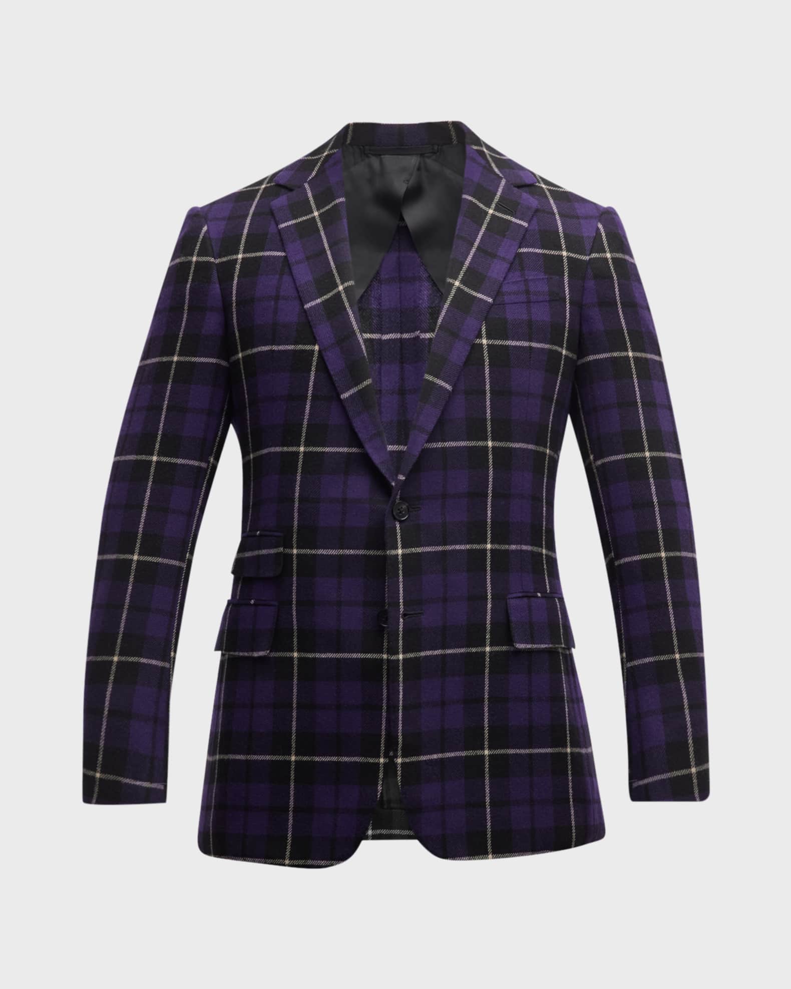 Ralph Lauren Purple Label Men's Kent Handmade Plaid Cashmere Suit ...
