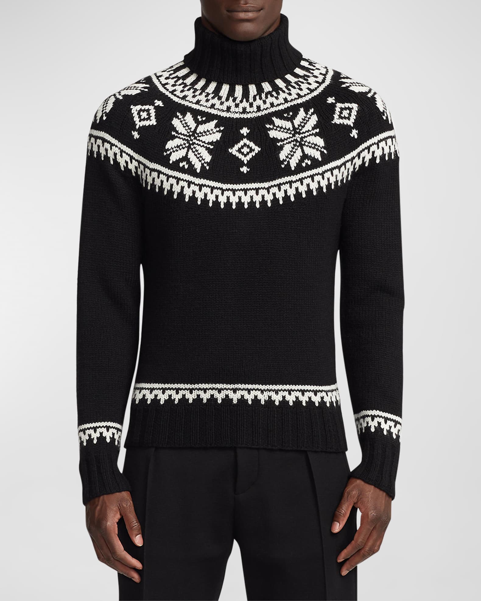Ralph Lauren Purple Label Men's Hand-Knit Cashmere Snowflake Turtleneck ...