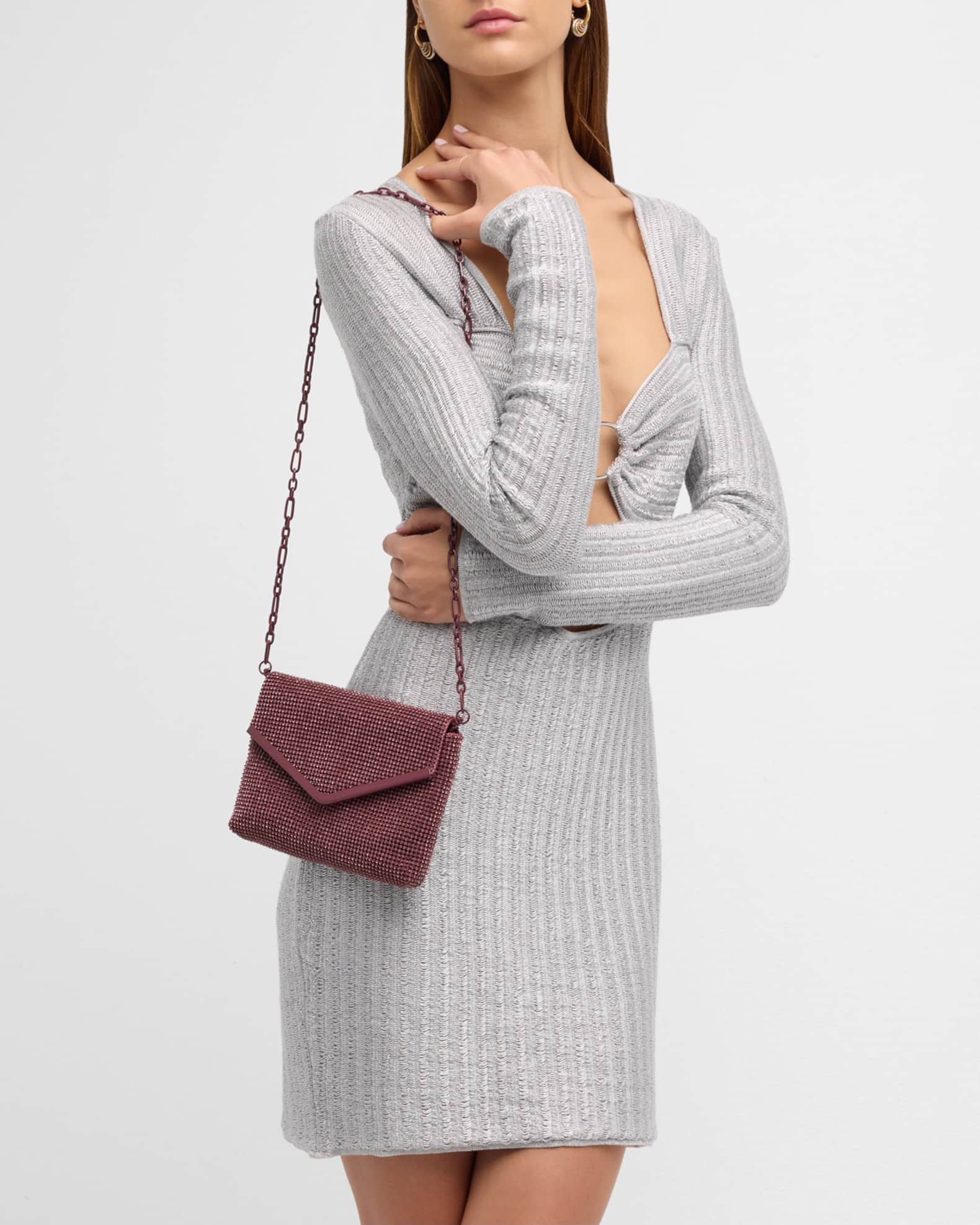 Whiting & Davis Dorothy Envelope Crystal Clutch Bag | Neiman Marcus