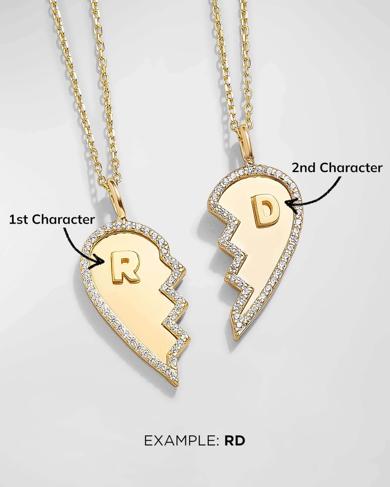 BaubleBar 18K Gold-Plated Heart Best Friend Necklaces, Set of 2 ...