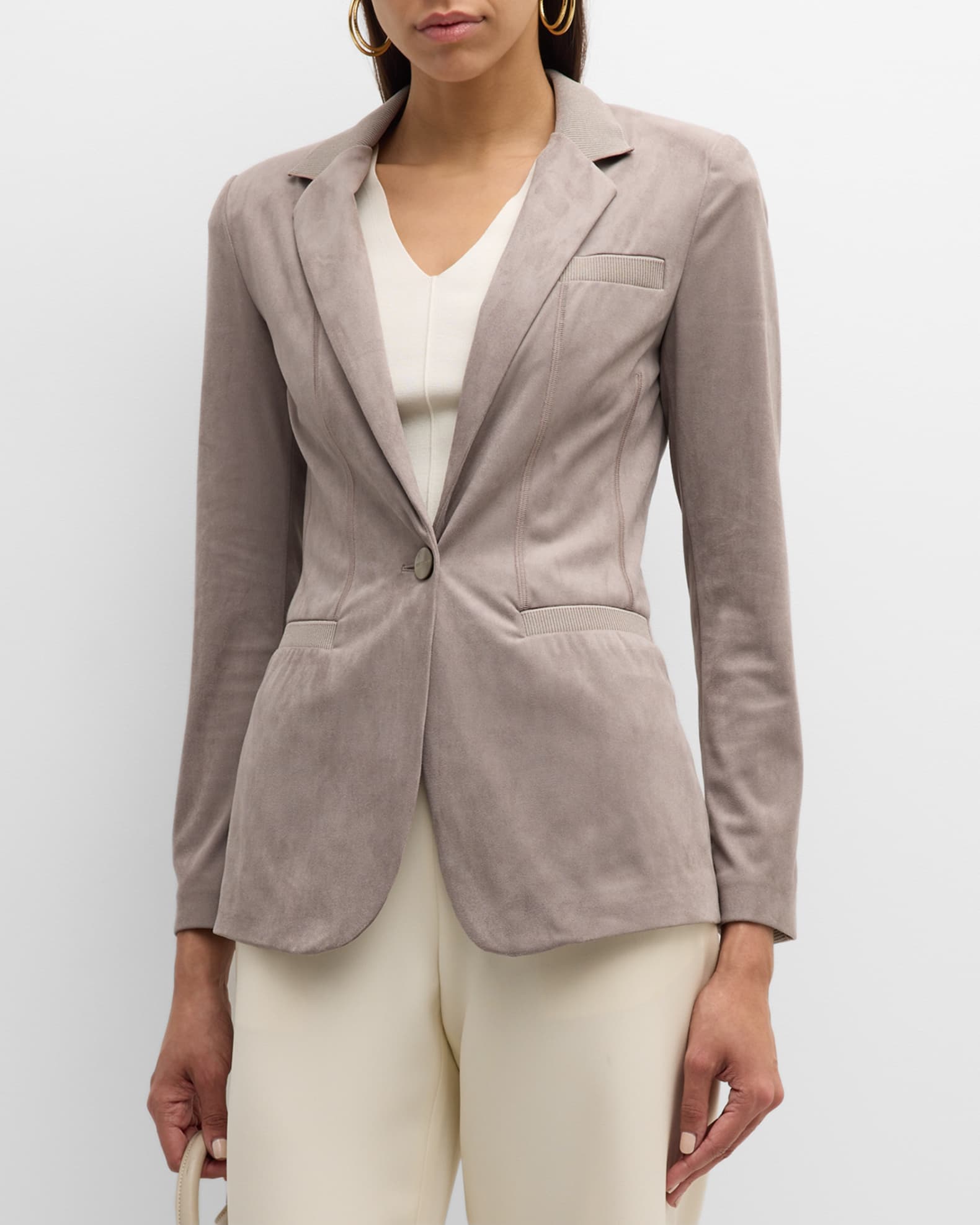 Giorgio Armani Ultra-Suede Tailored Blazer Jacket | Neiman Marcus
