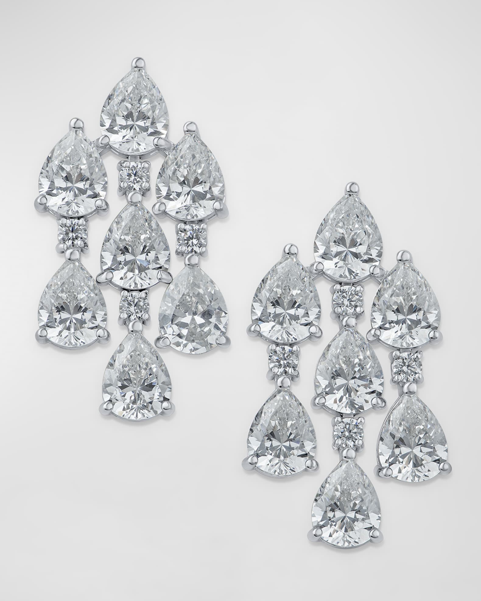 Golconda by Kenneth Jay Lane Cubic Zirconia Round and Pear Draped Fringe Drop Earrings | Neiman ...