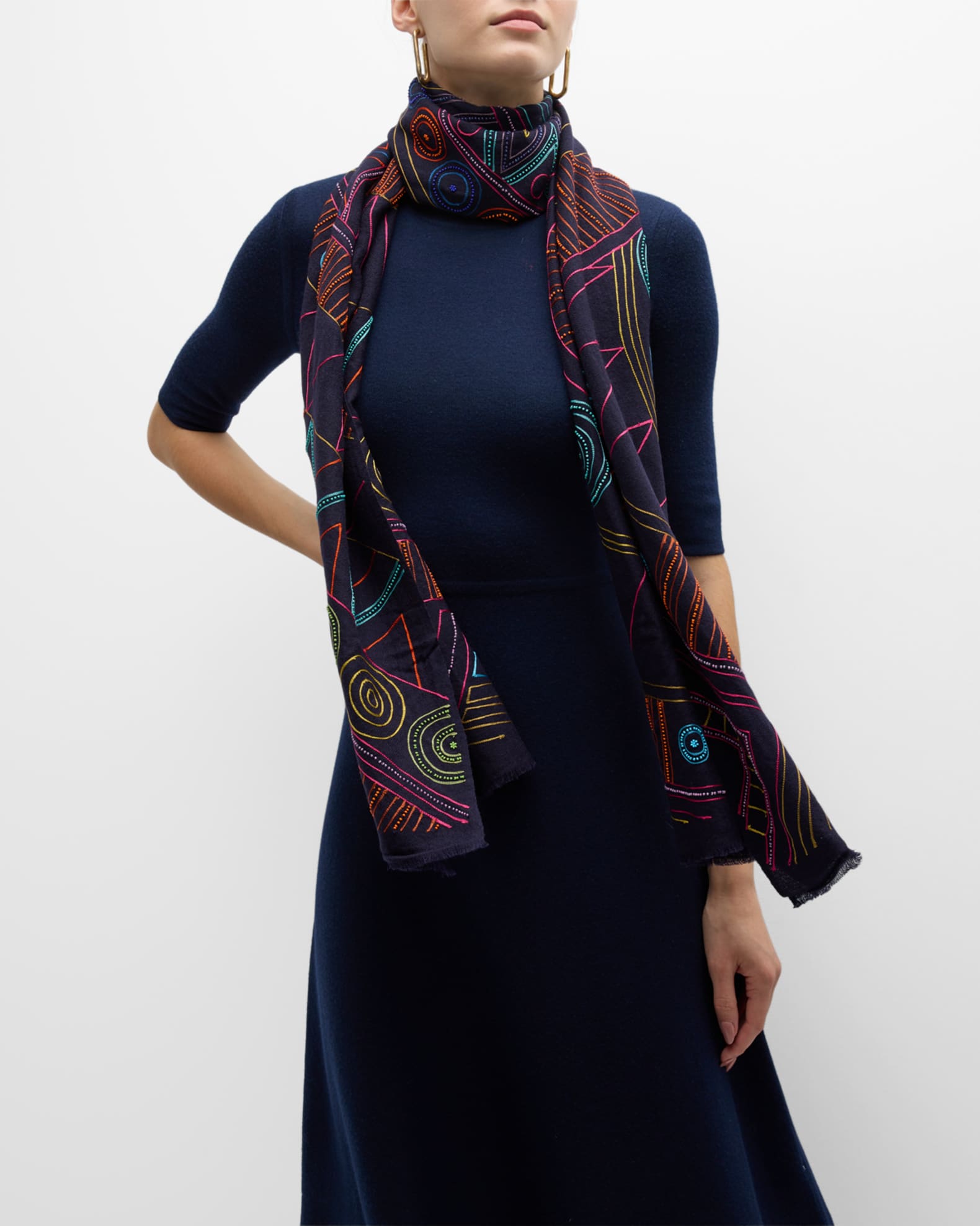 Janavi India Broadway Dreams Merino Wool & Silk Scarf | Neiman Marcus