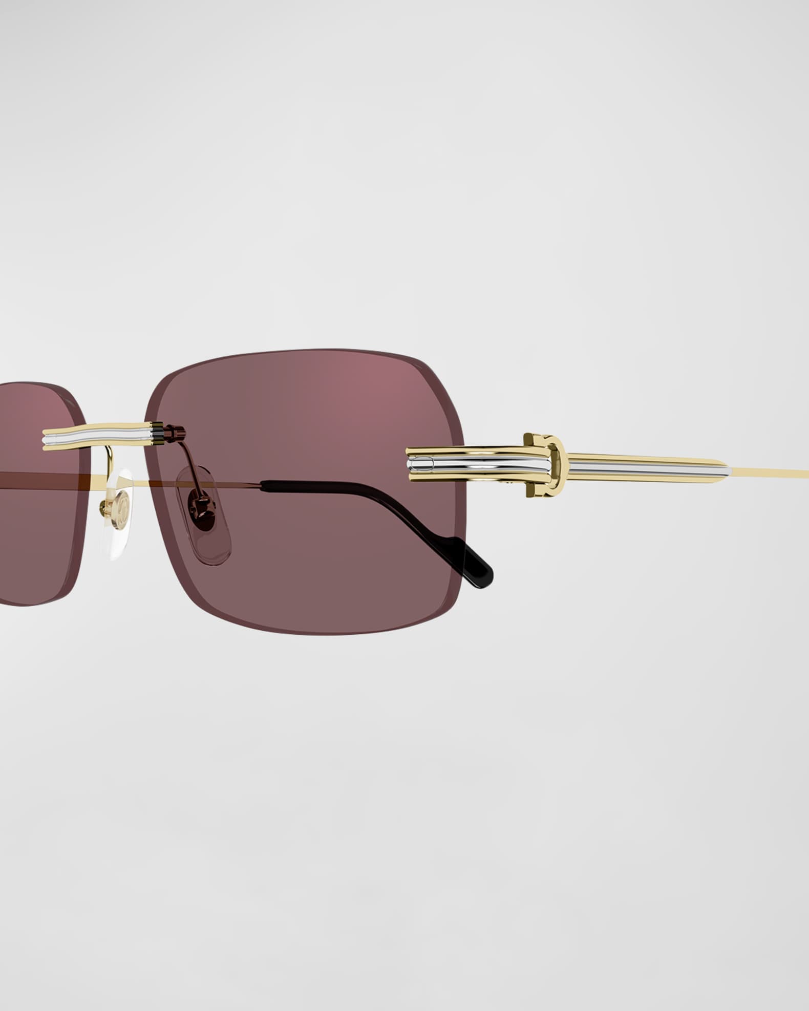 Cartier Men's CT0271Sm Rimless Rectangle Sunglasses | Neiman Marcus