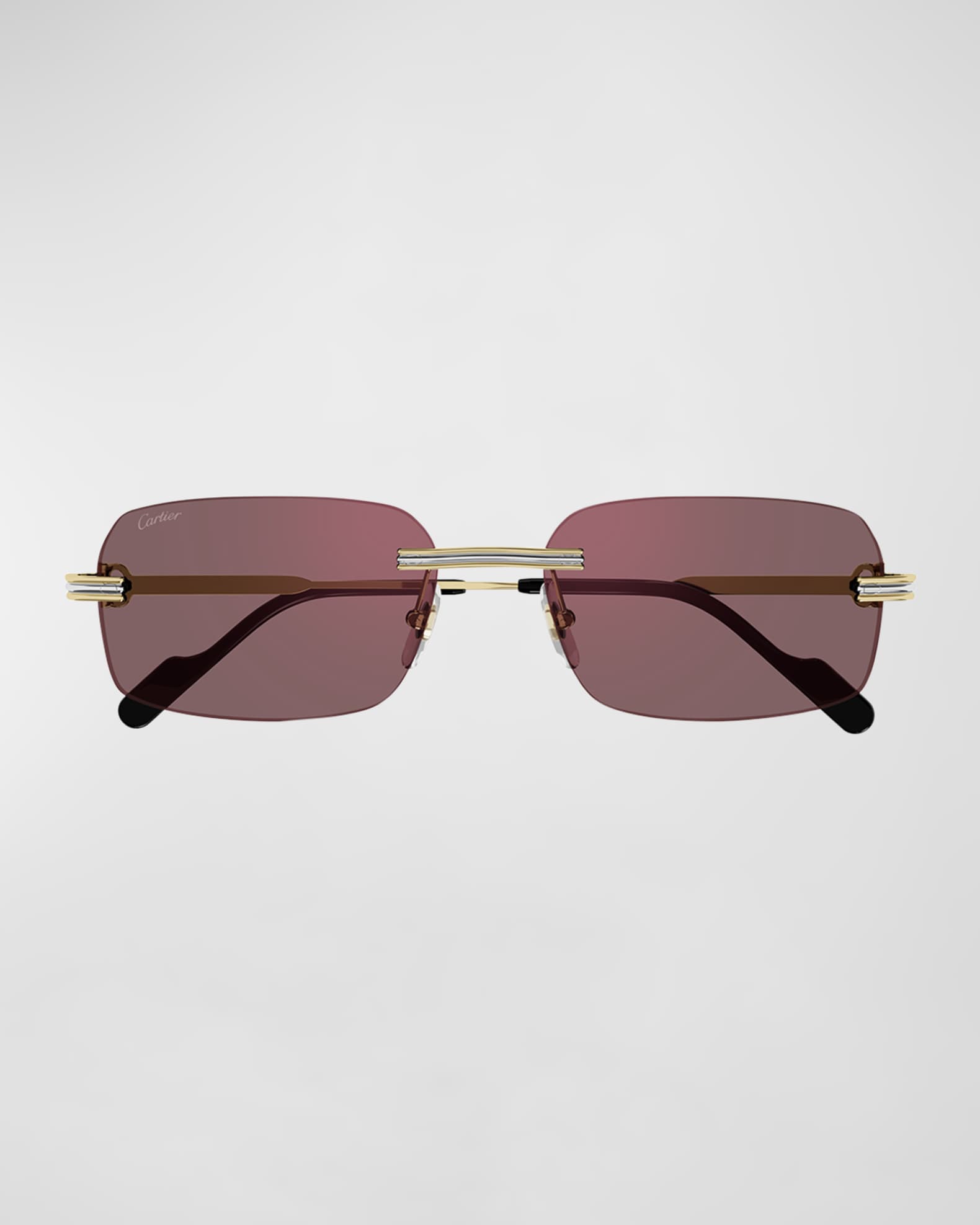 Cartier Men's CT0271Sm Rimless Rectangle Sunglasses | Neiman Marcus