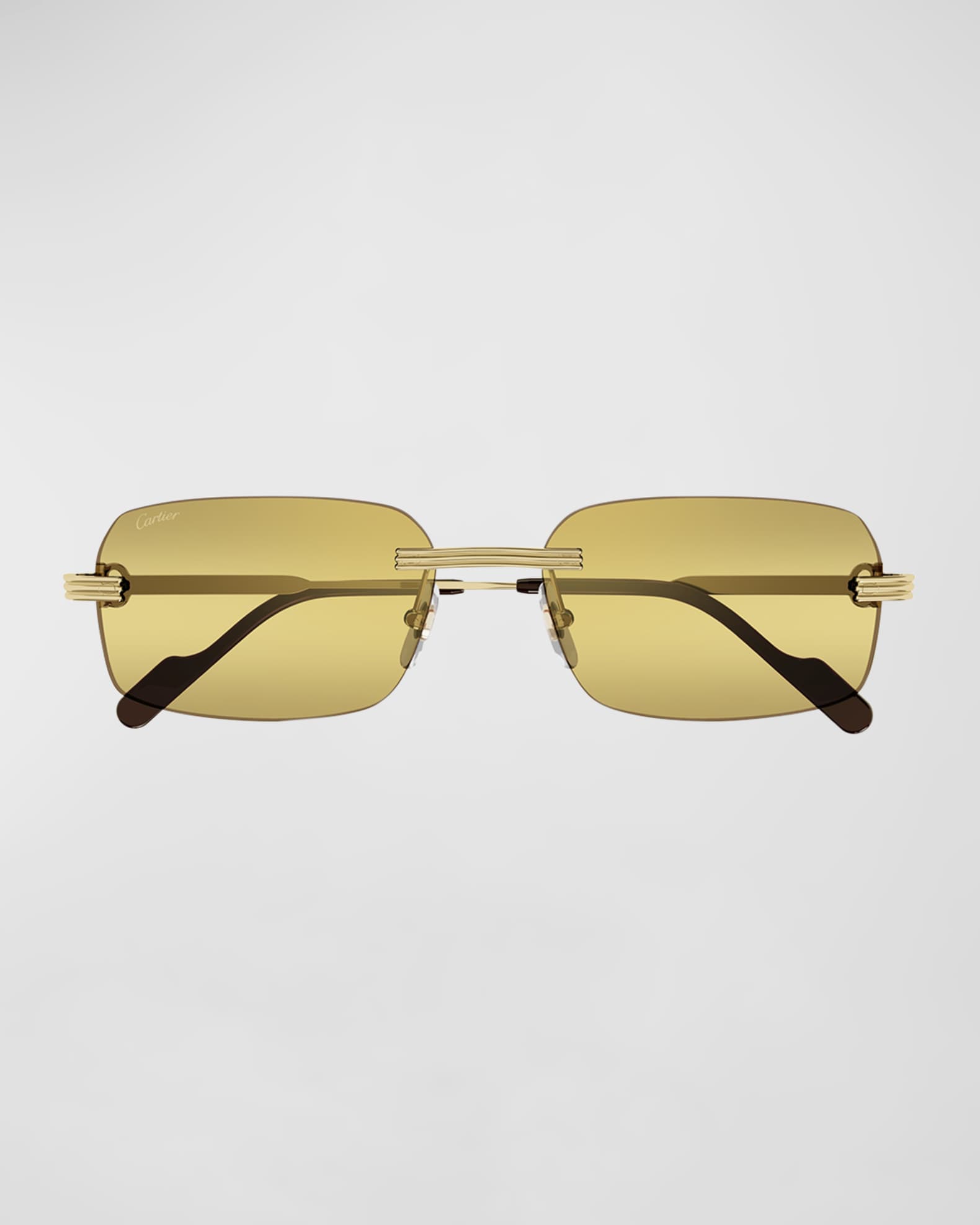 Cartier Men's CT0271Sm Rimless Rectangle Sunglasses | Neiman Marcus