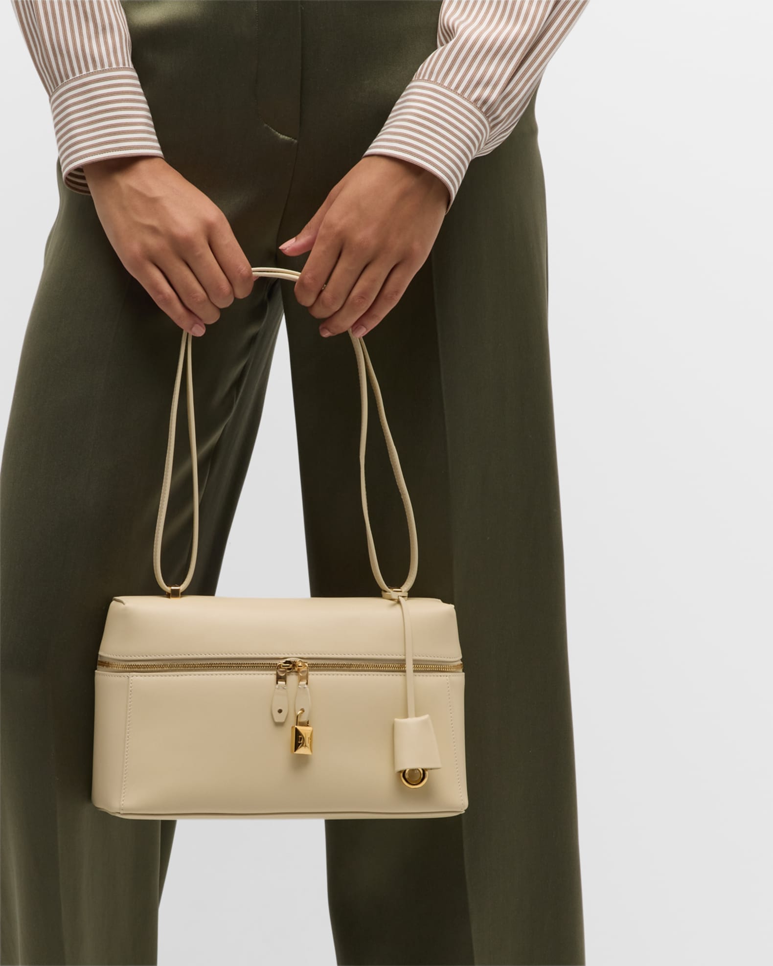 Loro Piana Extra Bag L27 Leather Saddle Bag | Neiman Marcus