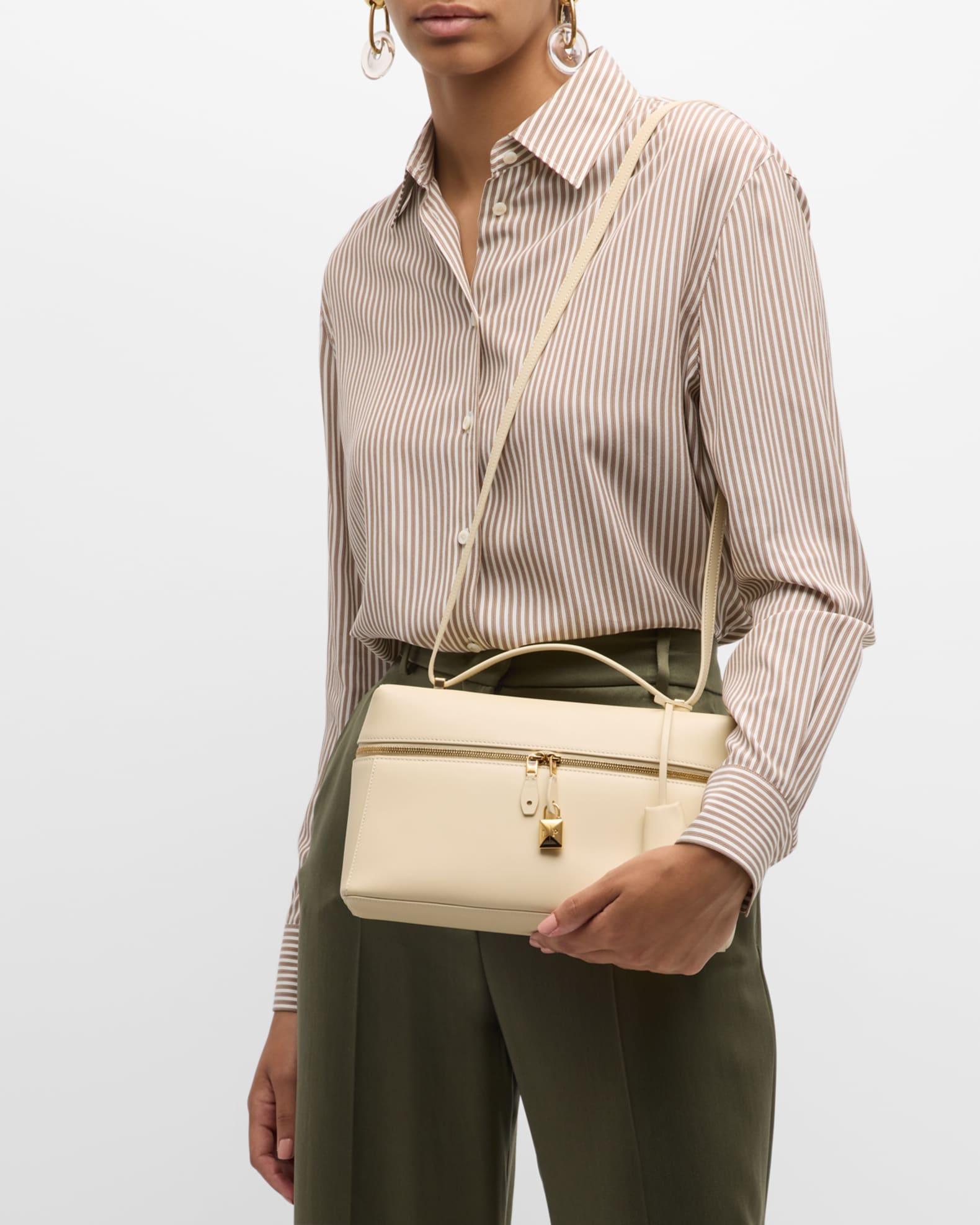 Loro Piana Extra Bag L27 Leather Saddle Bag | Neiman Marcus