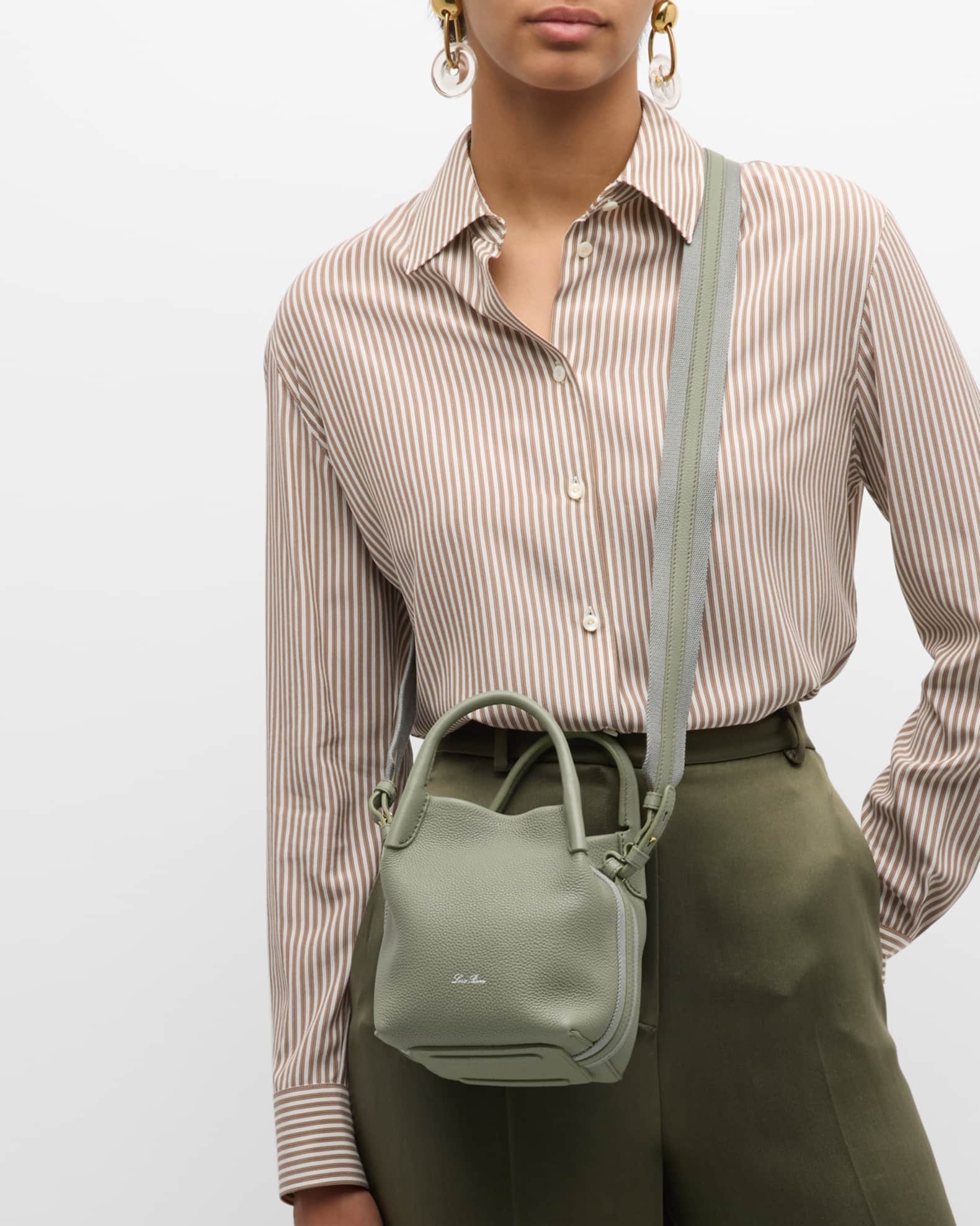Loro Piana Bale Micro Grain Leather Crossbody Bag | Neiman Marcus