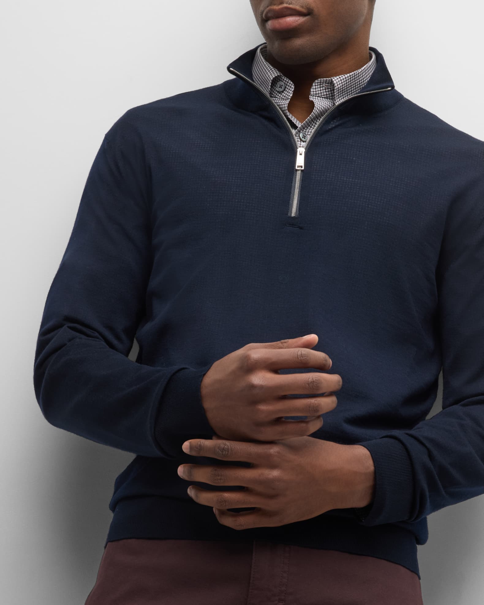 ZEGNA Men's Quarter-Zip Wool Sweater | Neiman Marcus