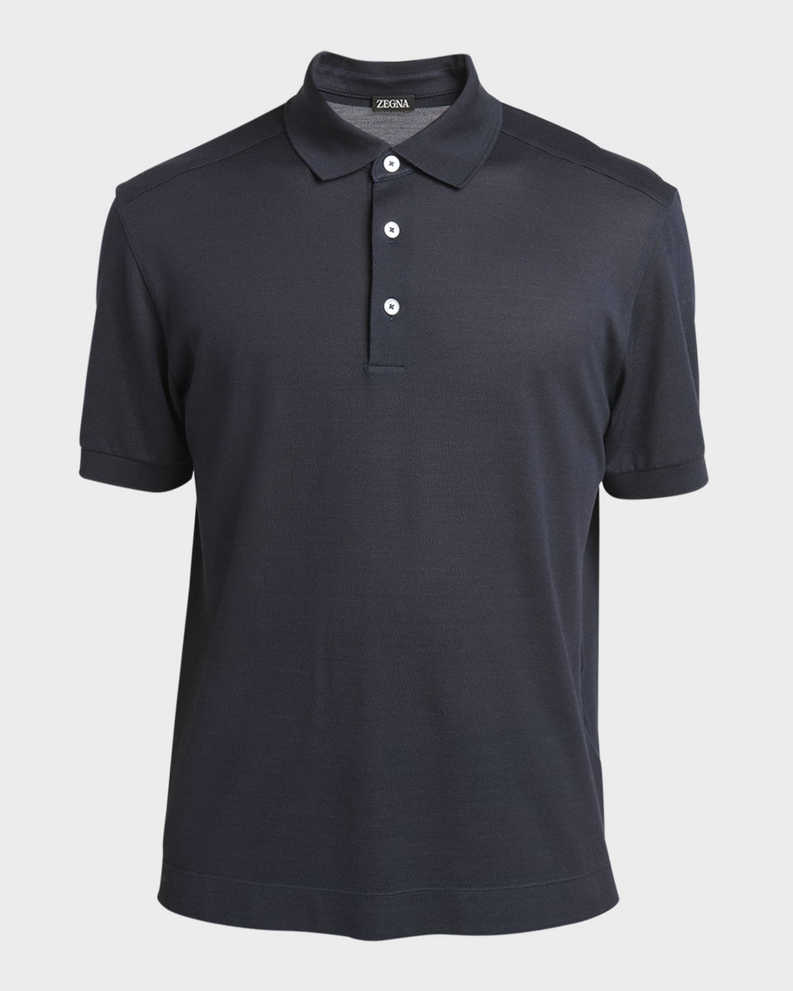ZEGNA Men's Cotton-Silk Polo Shirt | Neiman Marcus