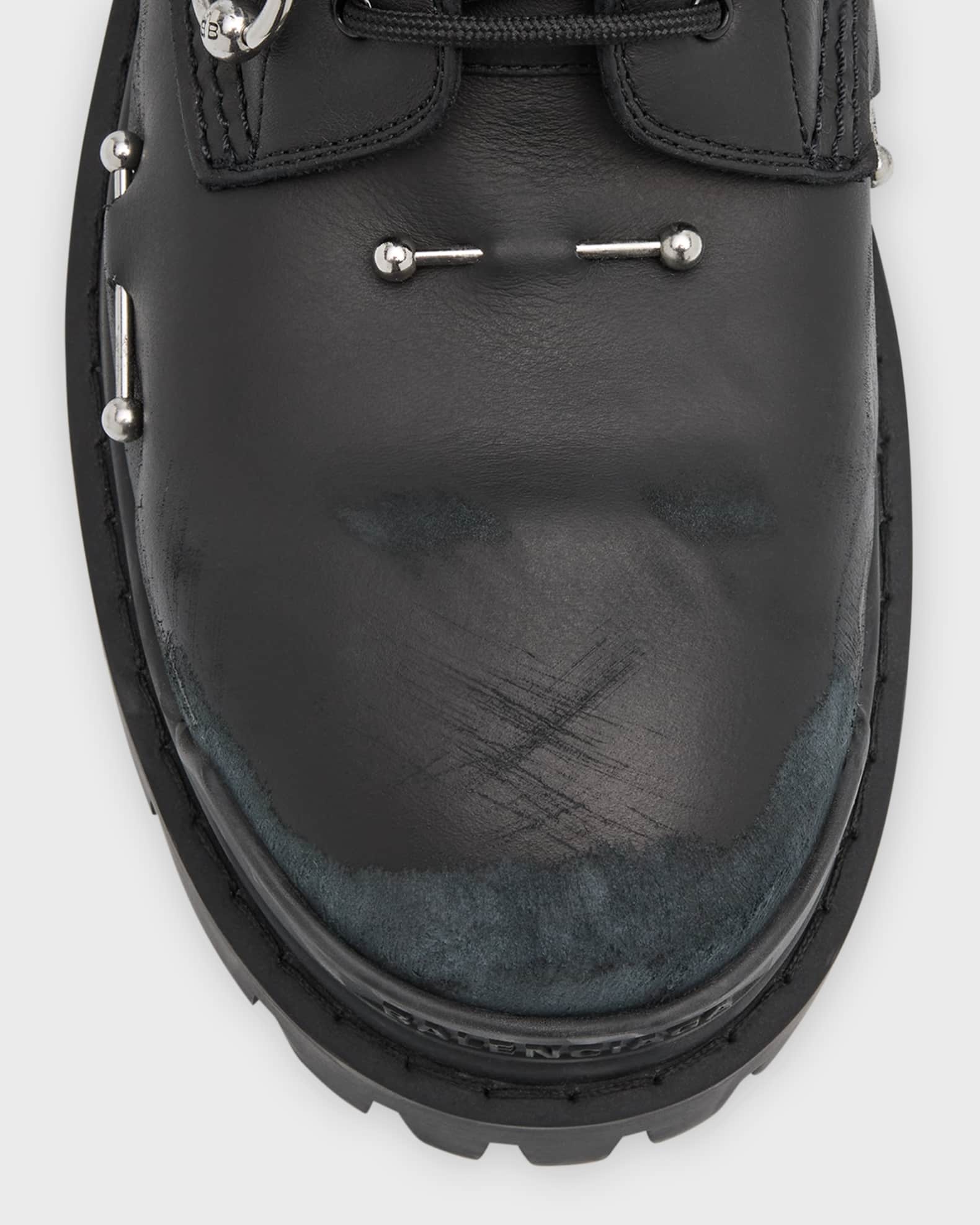 Balenciaga Men's Strike 20mm Boot With Piercings | Neiman Marcus
