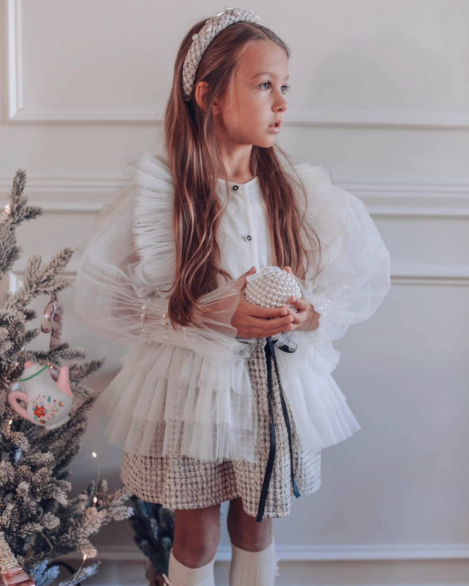 Petite Maison Kids Girl's Vera Tweed Blouse and Skirt Set, Size 12M-8 ...