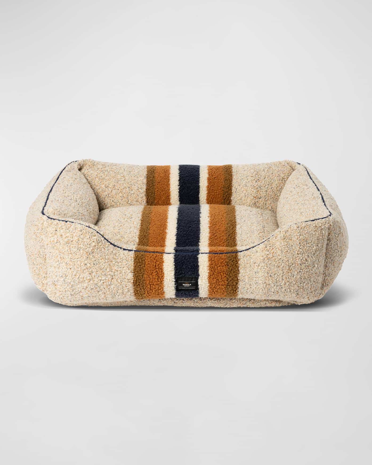 Shinola 30" Striped Sherpa Pet Kuddle Bed | Neiman Marcus