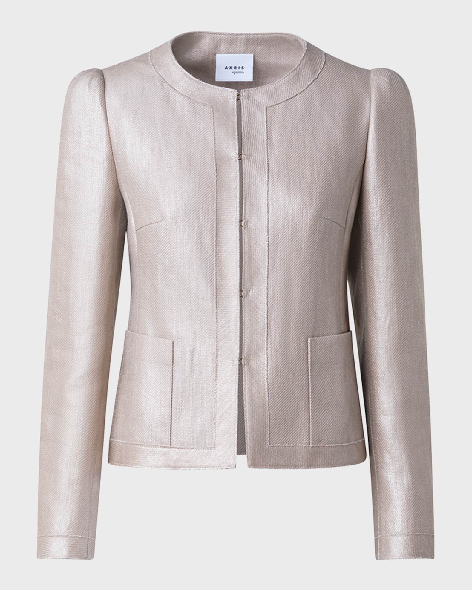 Akris punto Gold-Plated Linen Canvas Jacket | Neiman Marcus