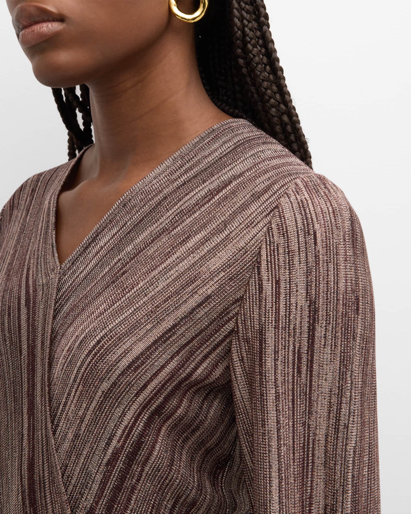 Misook Bishop-Sleeve Jacquard Knit Maxi Dress - Heritage Fit | Neiman ...