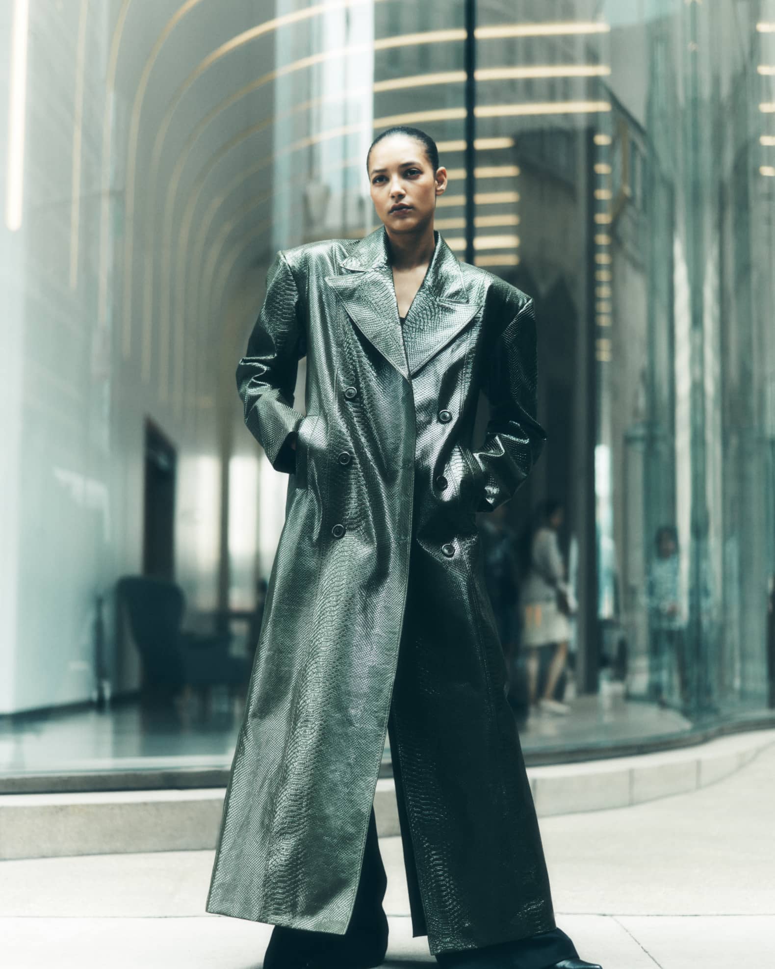 Ronny Kobo Wendalin Long Two-Tone Wool Coat | Neiman Marcus