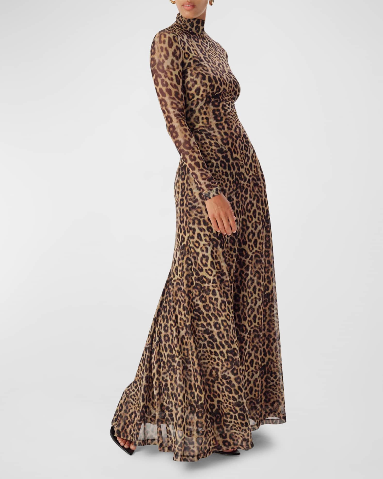 Ronny Kobo Ember Leopard-Print Mock-Neck Maxi Dress | Neiman Marcus