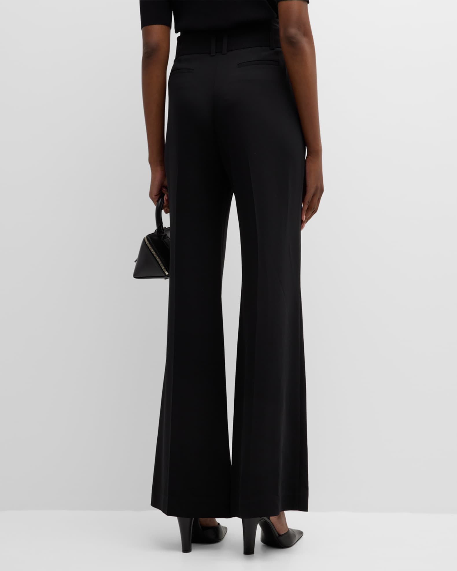 Elie Tahari The Diana High-Rise Belted Pintuck Pants | Neiman Marcus
