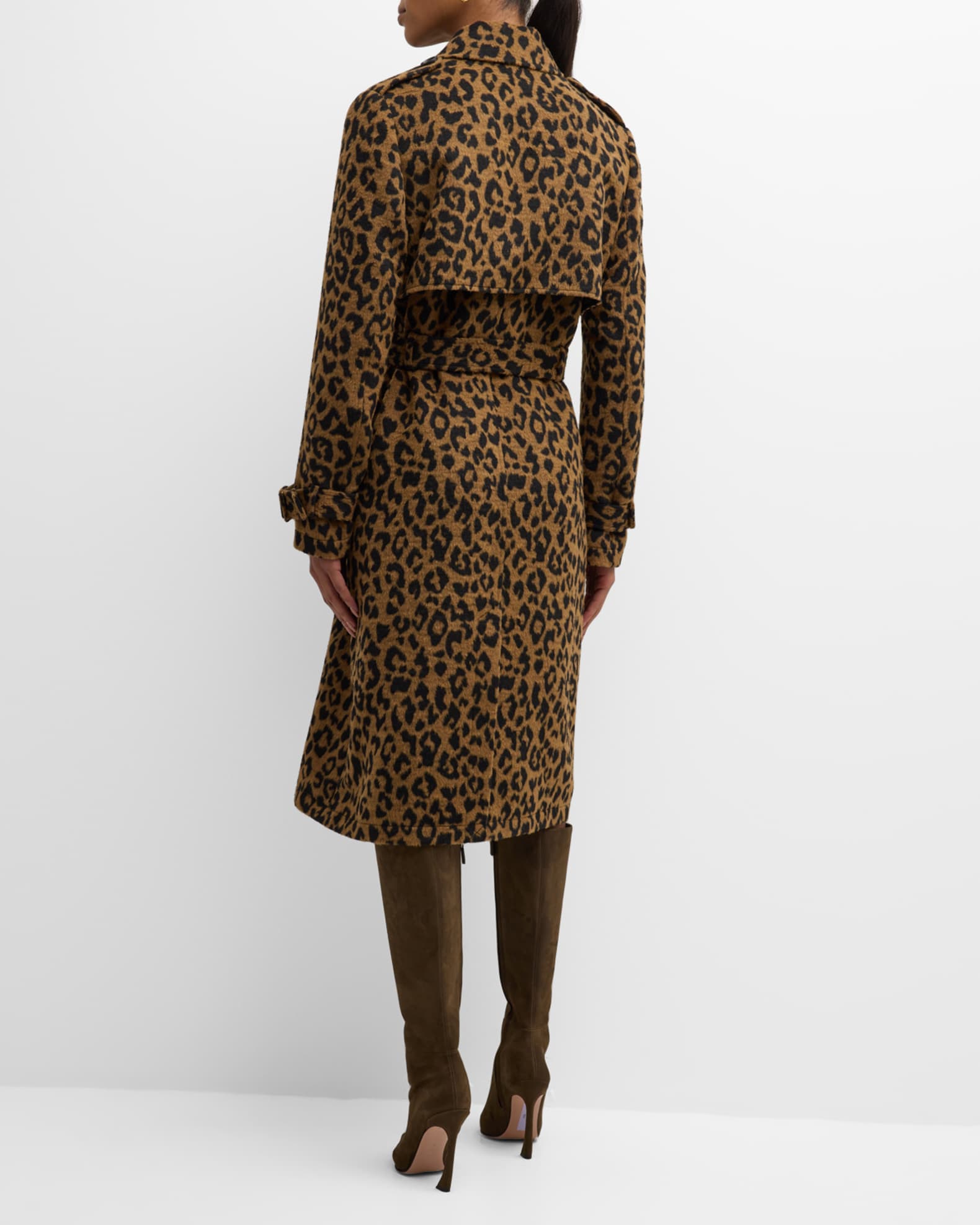 Elie Tahari The Courtney Belted Leopard Coat | Neiman Marcus