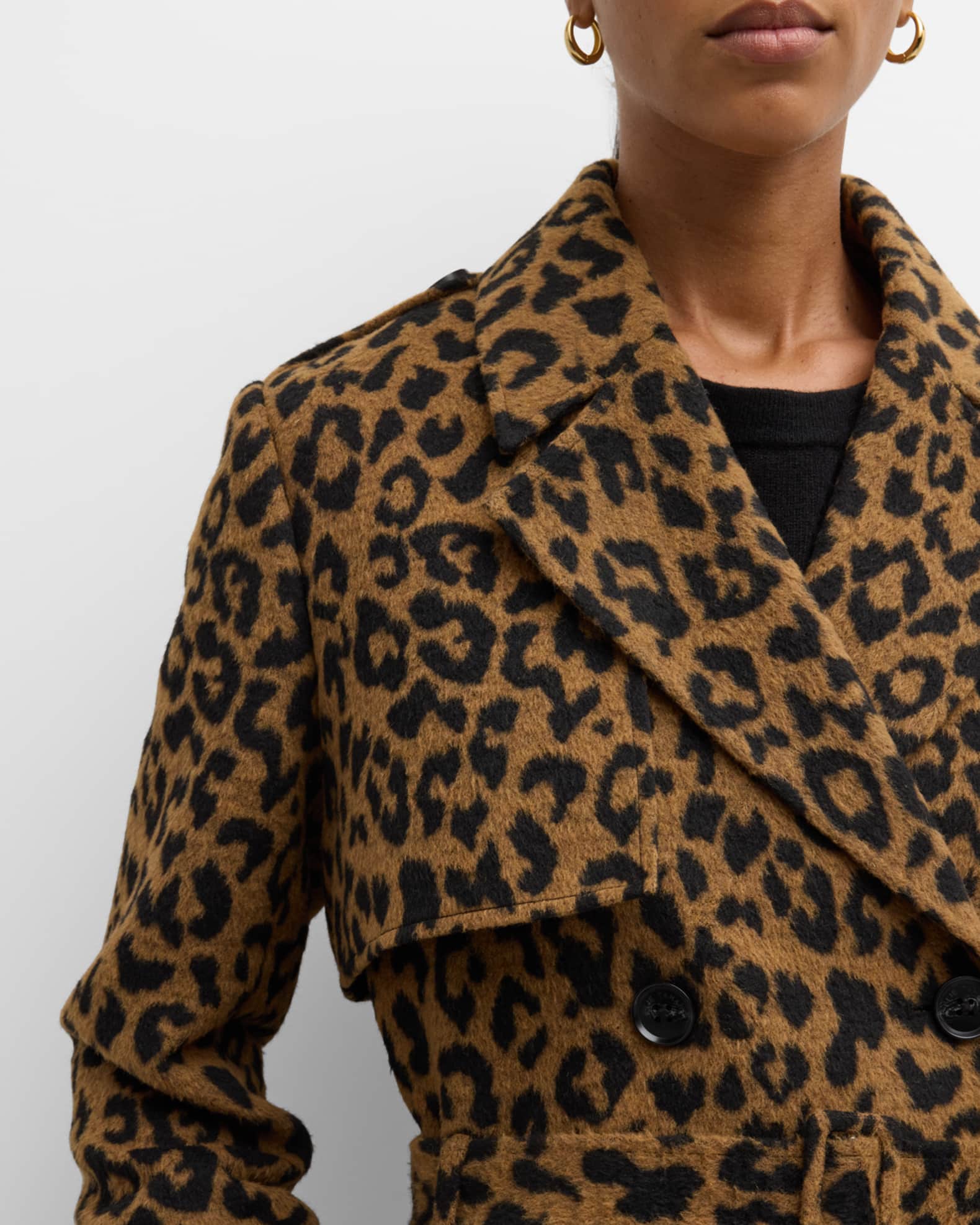 Elie Tahari The Courtney Belted Leopard Coat | Neiman Marcus