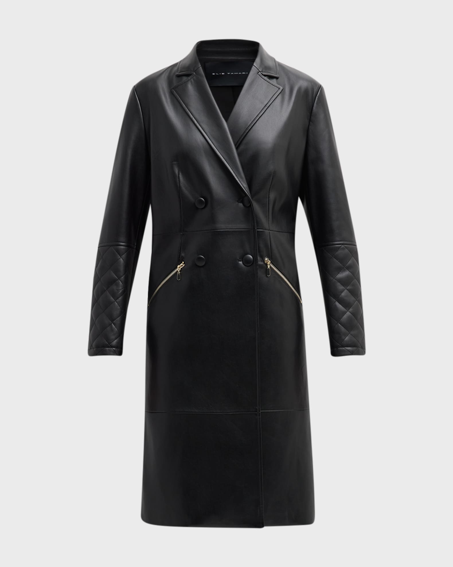 Elie Tahari The Dina Vegan Leather Trench Coat | Neiman Marcus