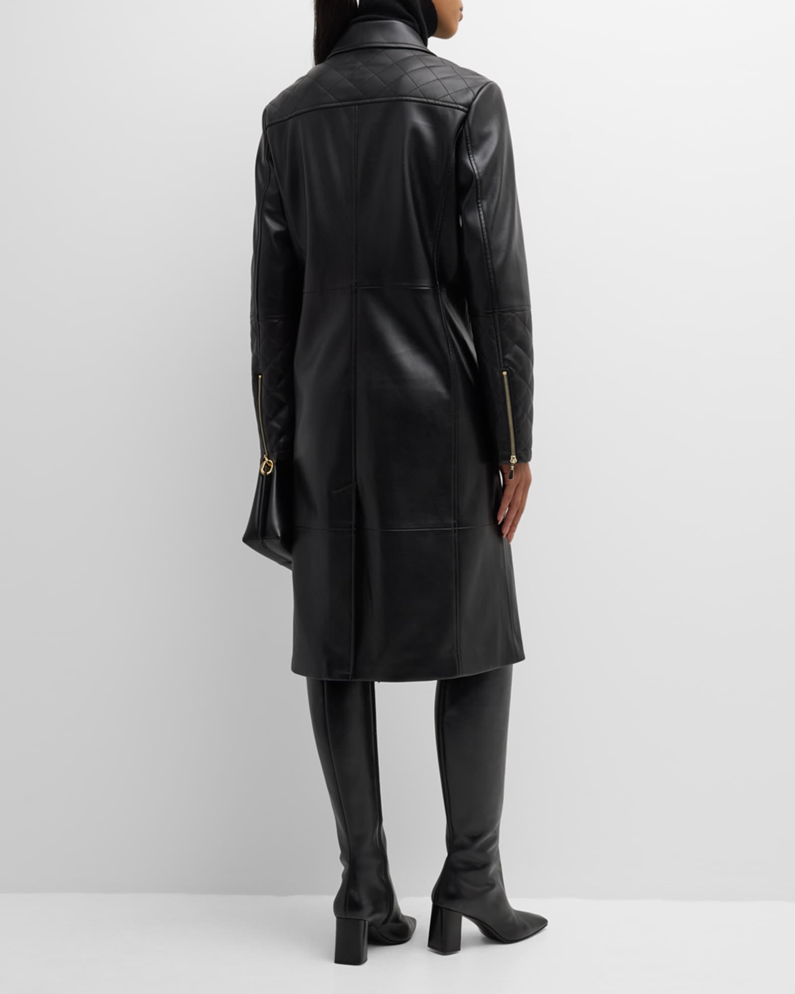 Elie Tahari The Dina Vegan Leather Trench Coat | Neiman Marcus