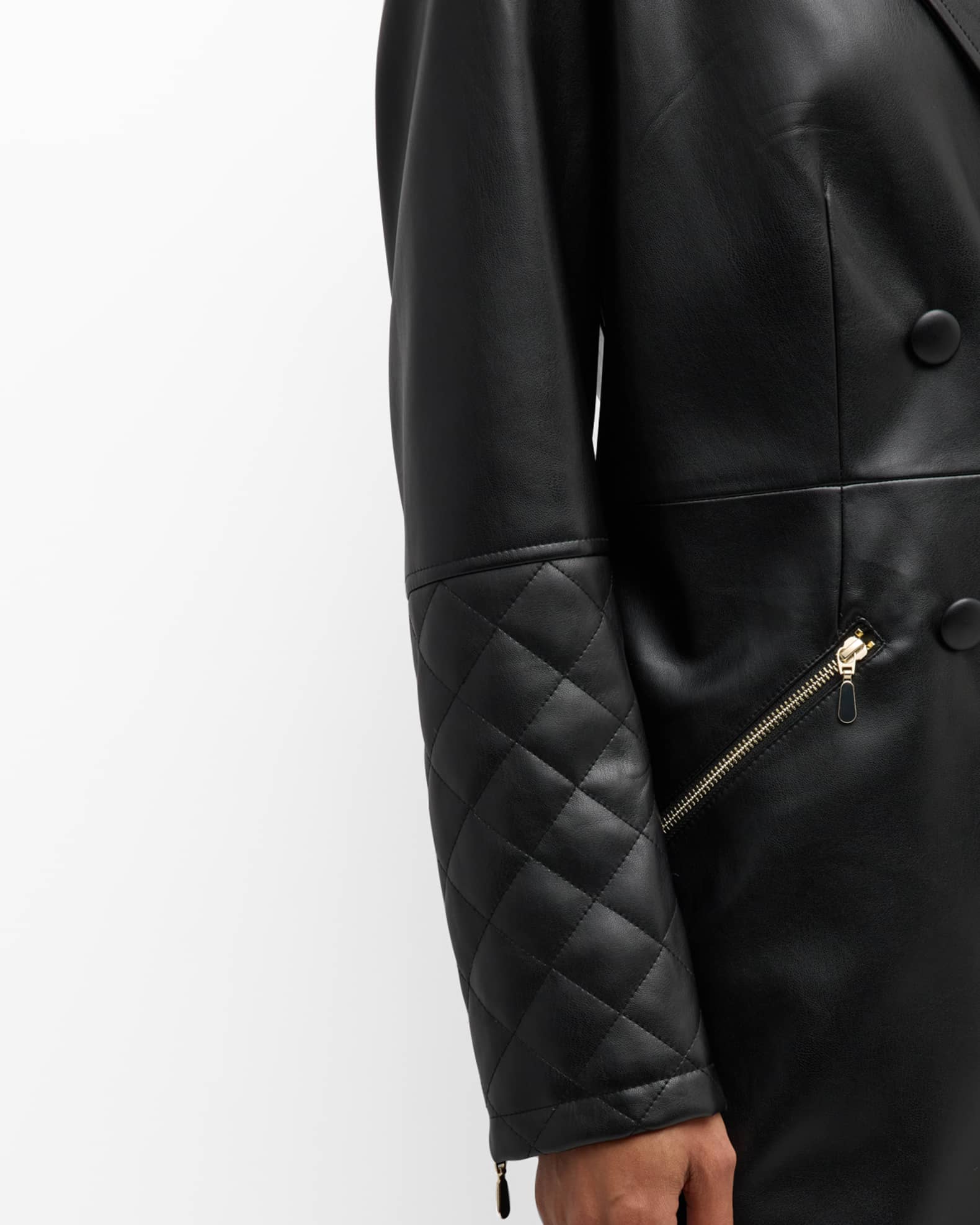 Elie Tahari The Dina Vegan Leather Trench Coat | Neiman Marcus
