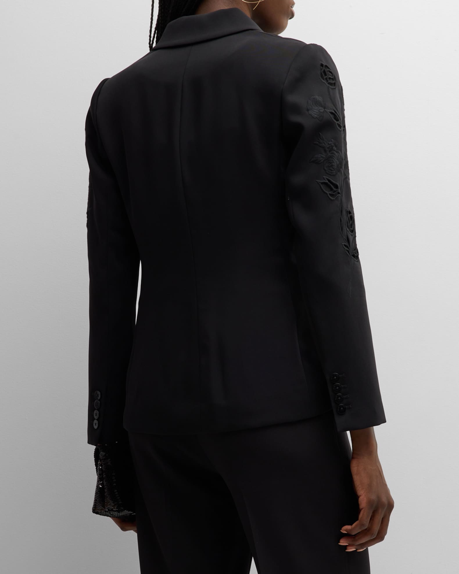 Elie Tahari The Blair Floral-Embroidered Eyelet Blazer | Neiman Marcus