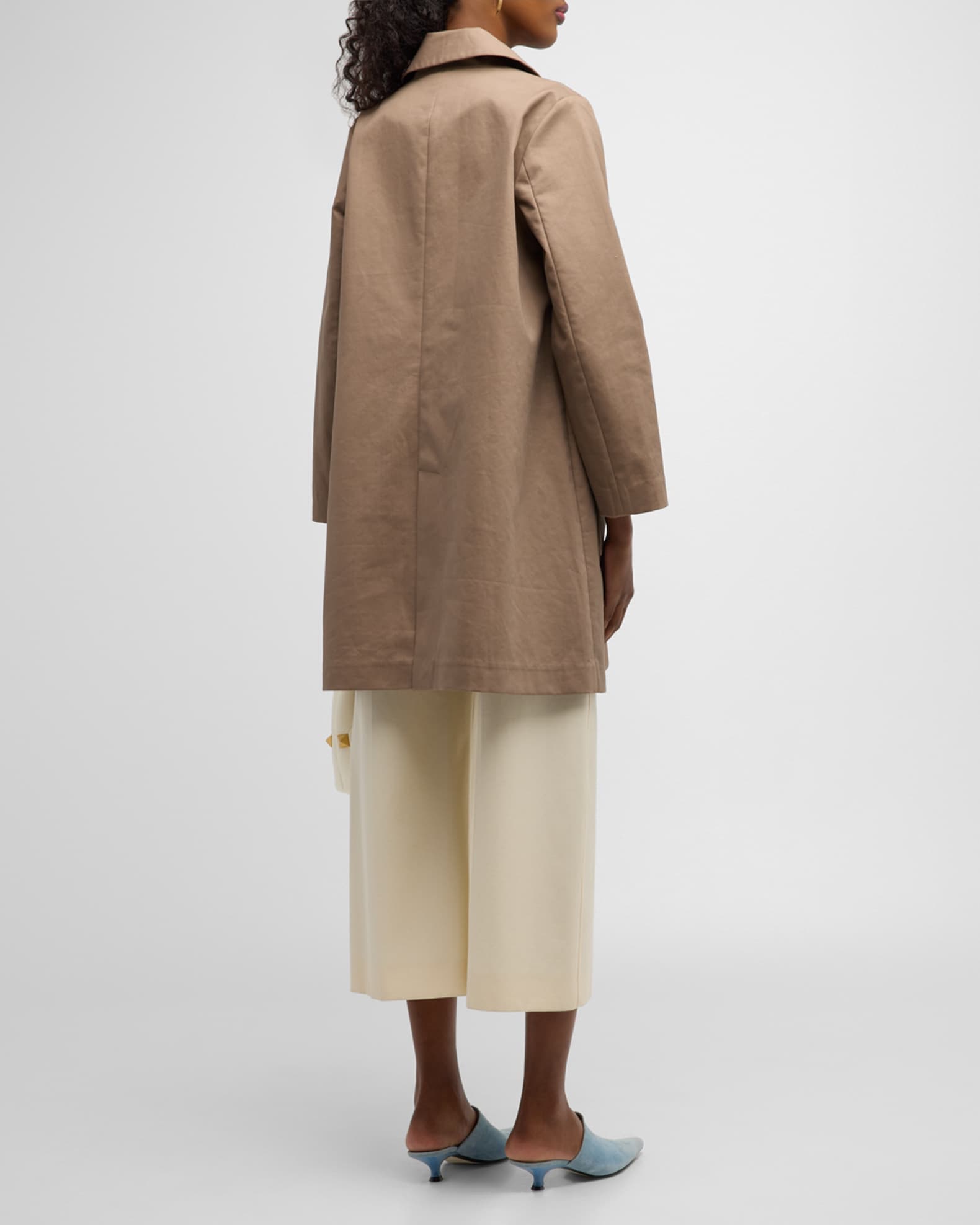 Frances Valentine Colombo Button-Down Coated Cotton Trench Coat ...