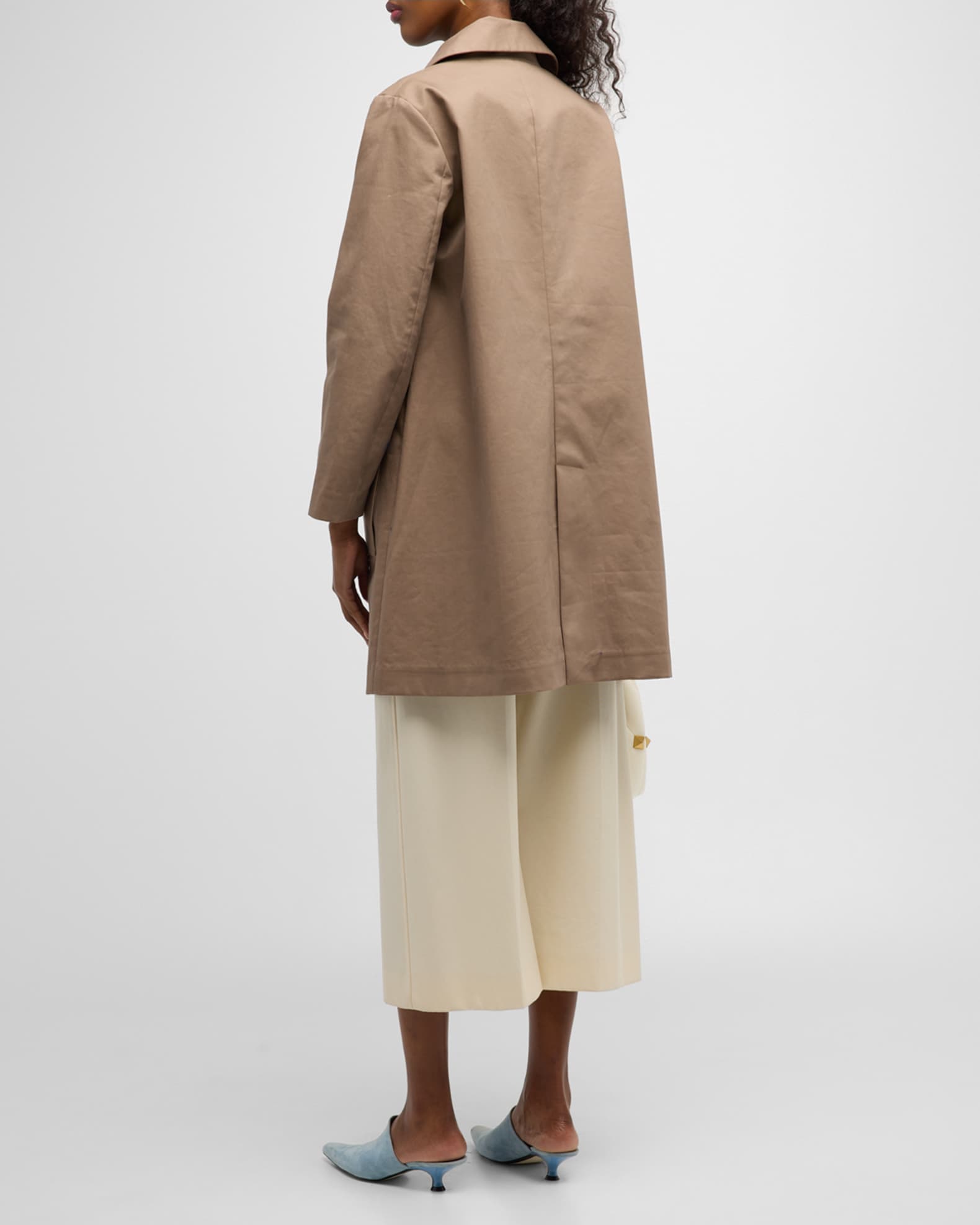 Frances Valentine Colombo Button-Down Coated Cotton Trench Coat ...