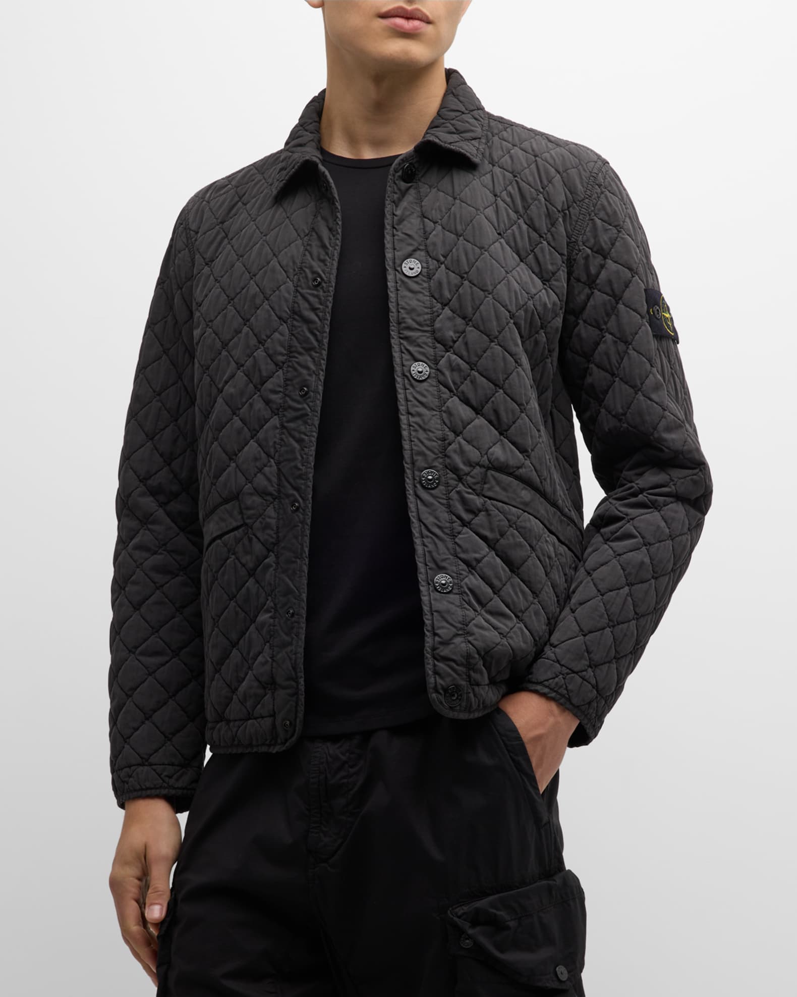 Stone Island Men's Quilted Snap-Front Jacket | Neiman Marcus