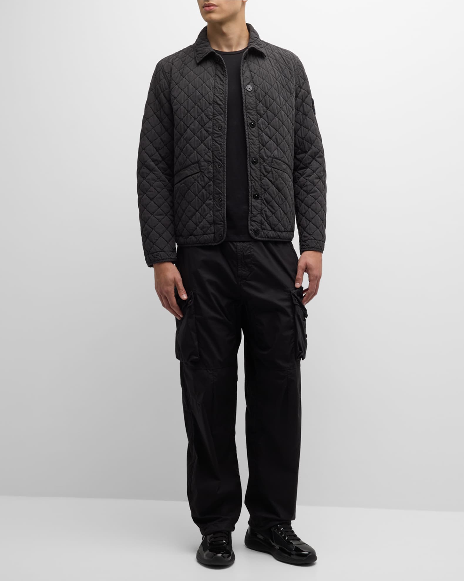 Stone Island Men's Quilted Snap-Front Jacket | Neiman Marcus