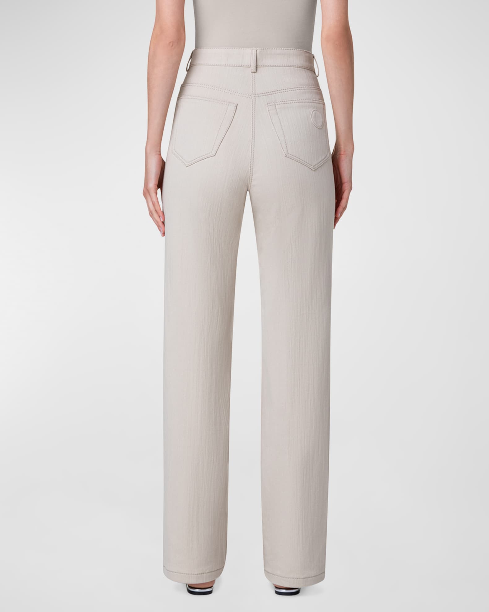 Akris punto Carrie High-Rise Straight-Leg Denim Stretch Pants | Neiman ...