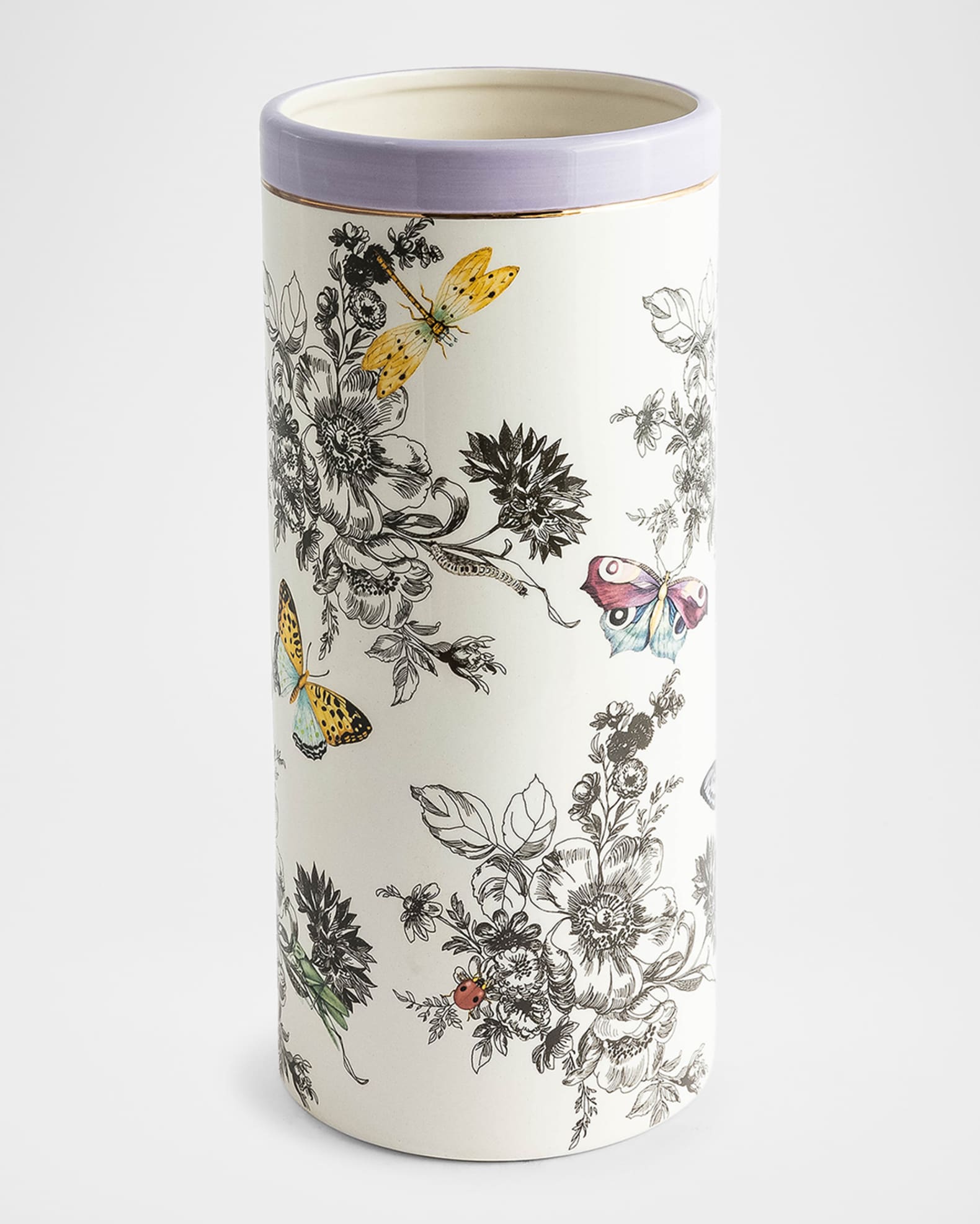 MacKenzie-Childs Butterfly Toile Vase, Tall | Neiman Marcus