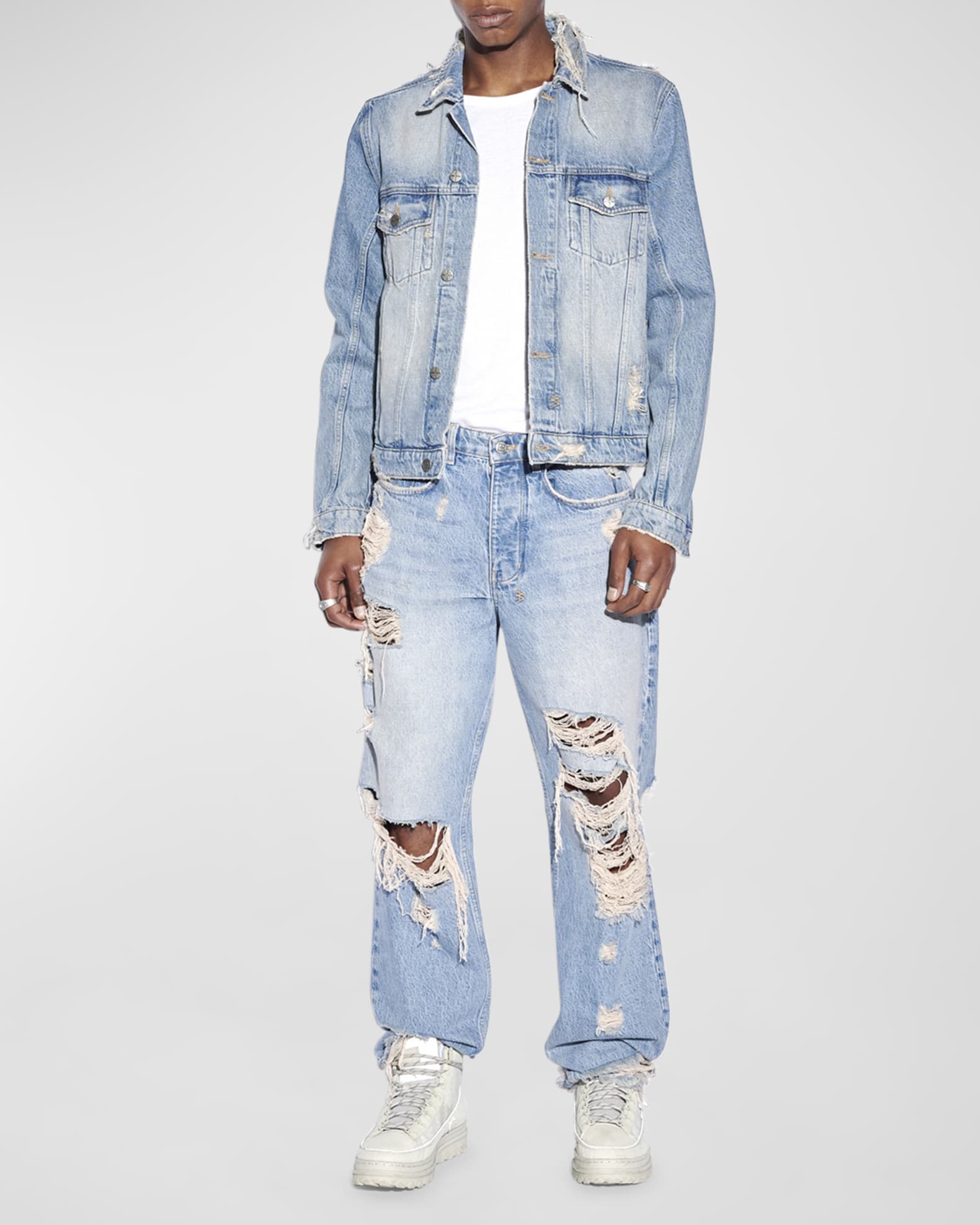 Ksubi Men's Classic Heritage Distressed Trucker Jacket | Neiman Marcus