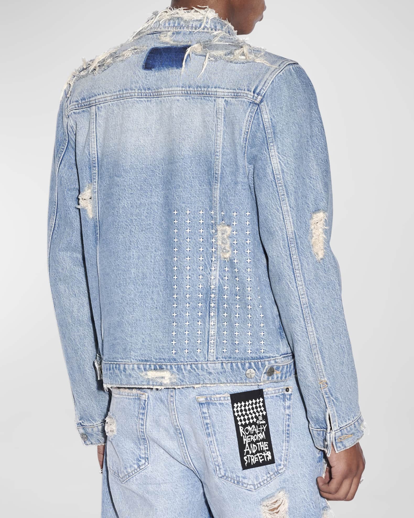 Ksubi Men's Classic Heritage Distressed Trucker Jacket | Neiman Marcus