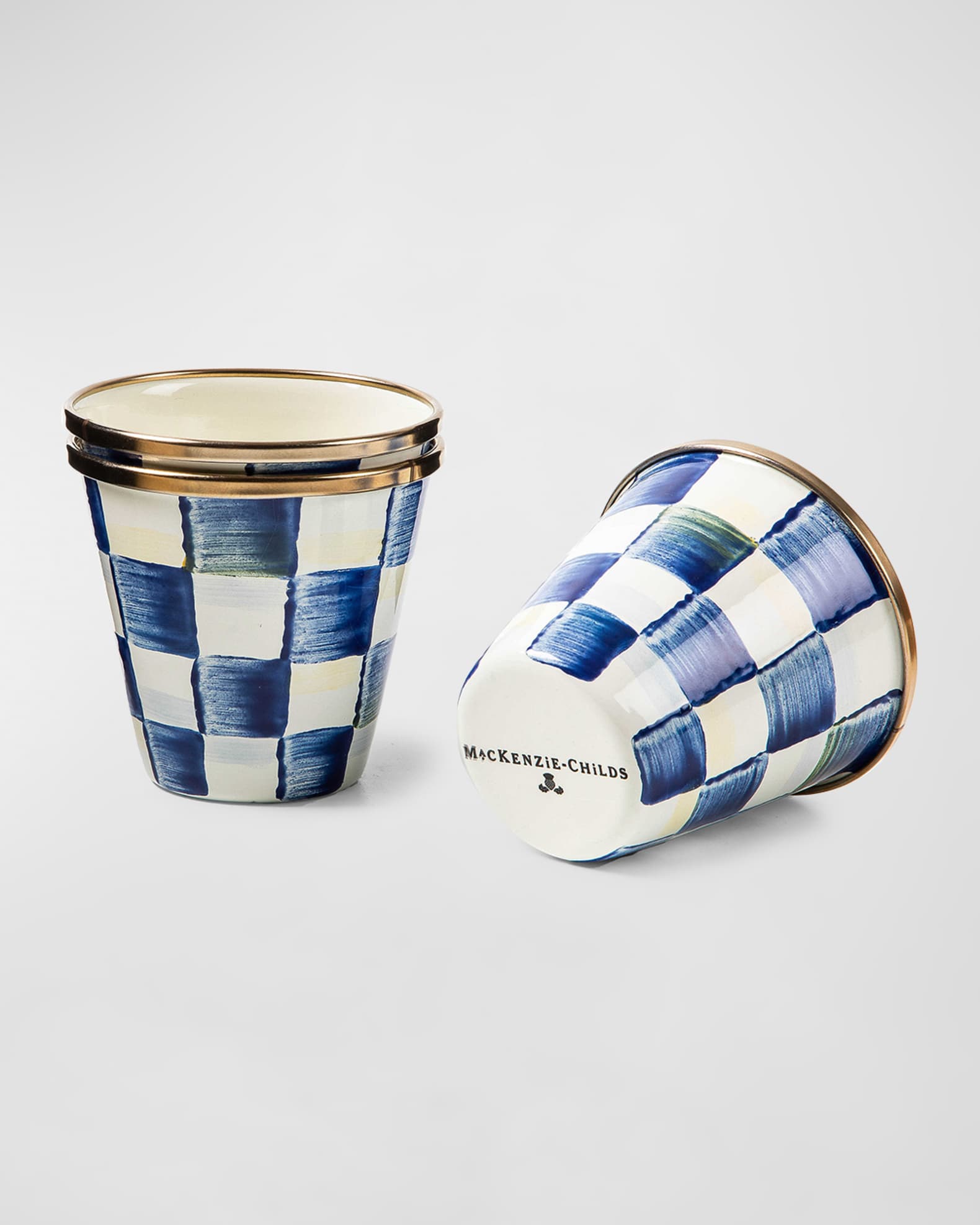 MacKenzie-Childs Royal Check Enamel Herb Pots, Set of 3 | Neiman Marcus