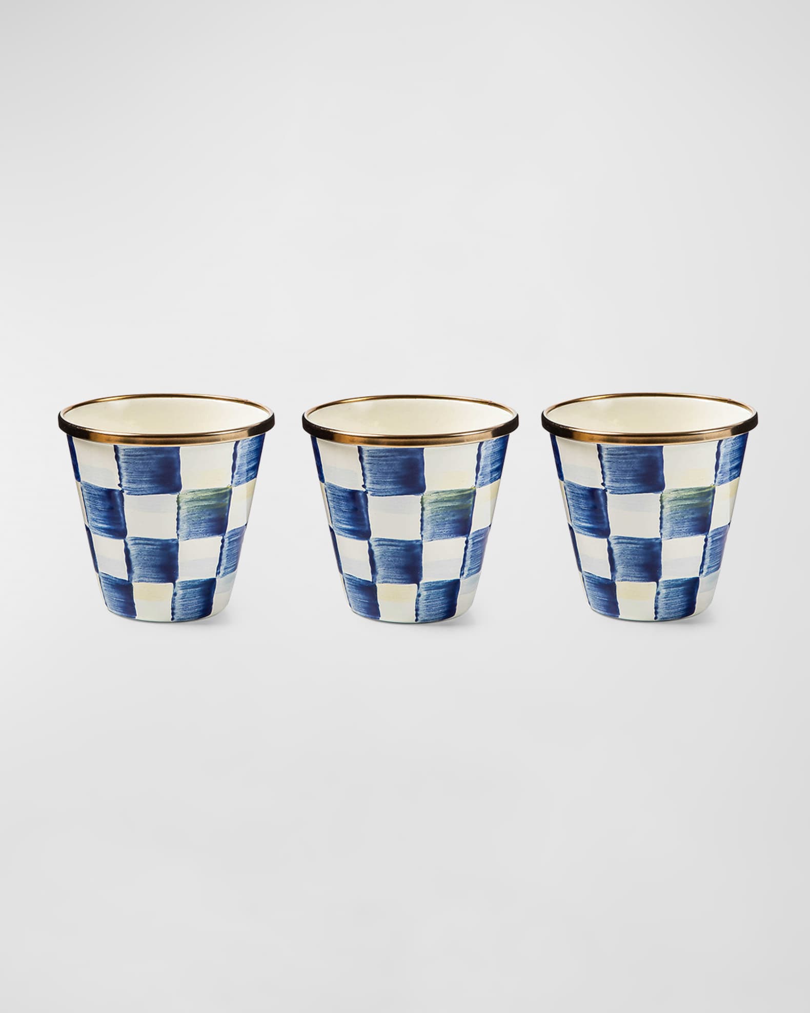 MacKenzie-Childs Royal Check Enamel Herb Pots, Set of 3 | Neiman Marcus