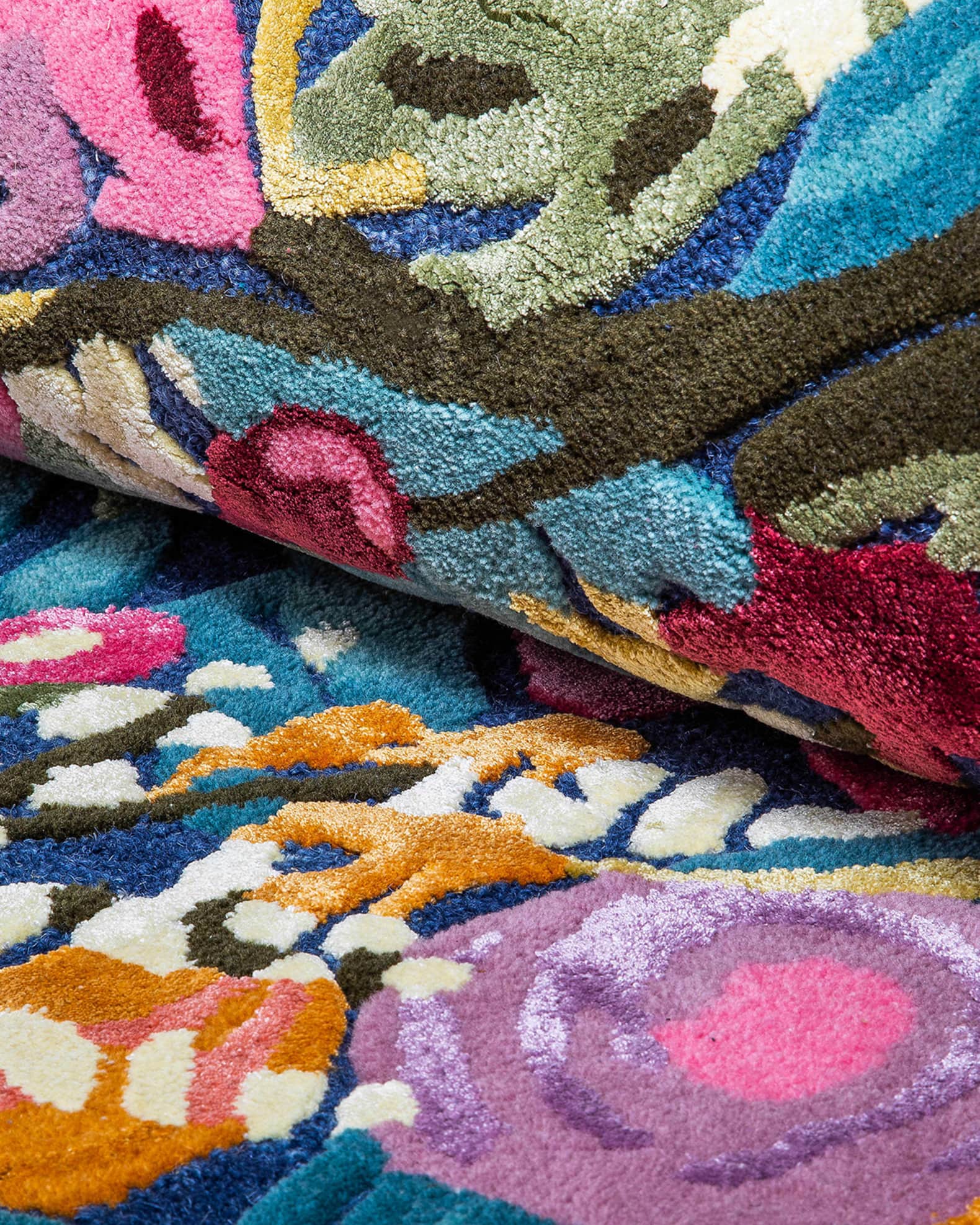 MacKenzie-Childs Aurora Floral Royal Rug, 2' x 4' | Neiman Marcus