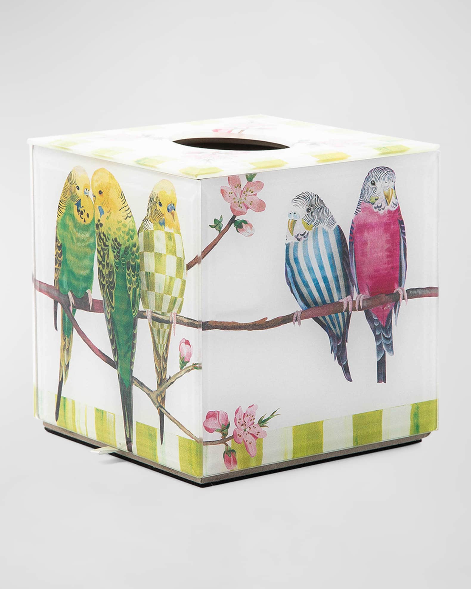 MacKenzie-Childs Parakeet Boutique Tissue Box Cover | Neiman Marcus